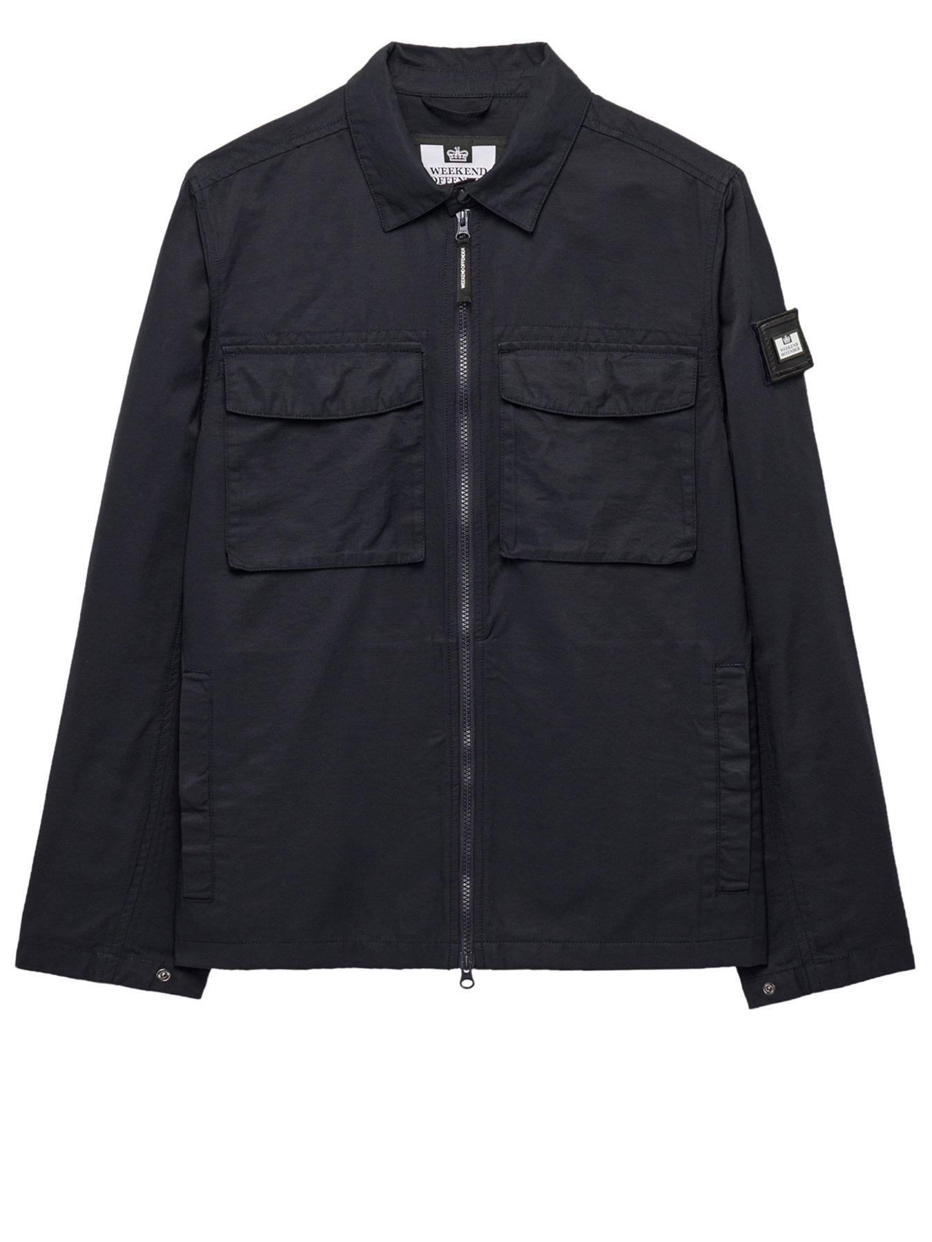 Weekend Offender Formella Pocket Zip Overshirt - Navy | Very