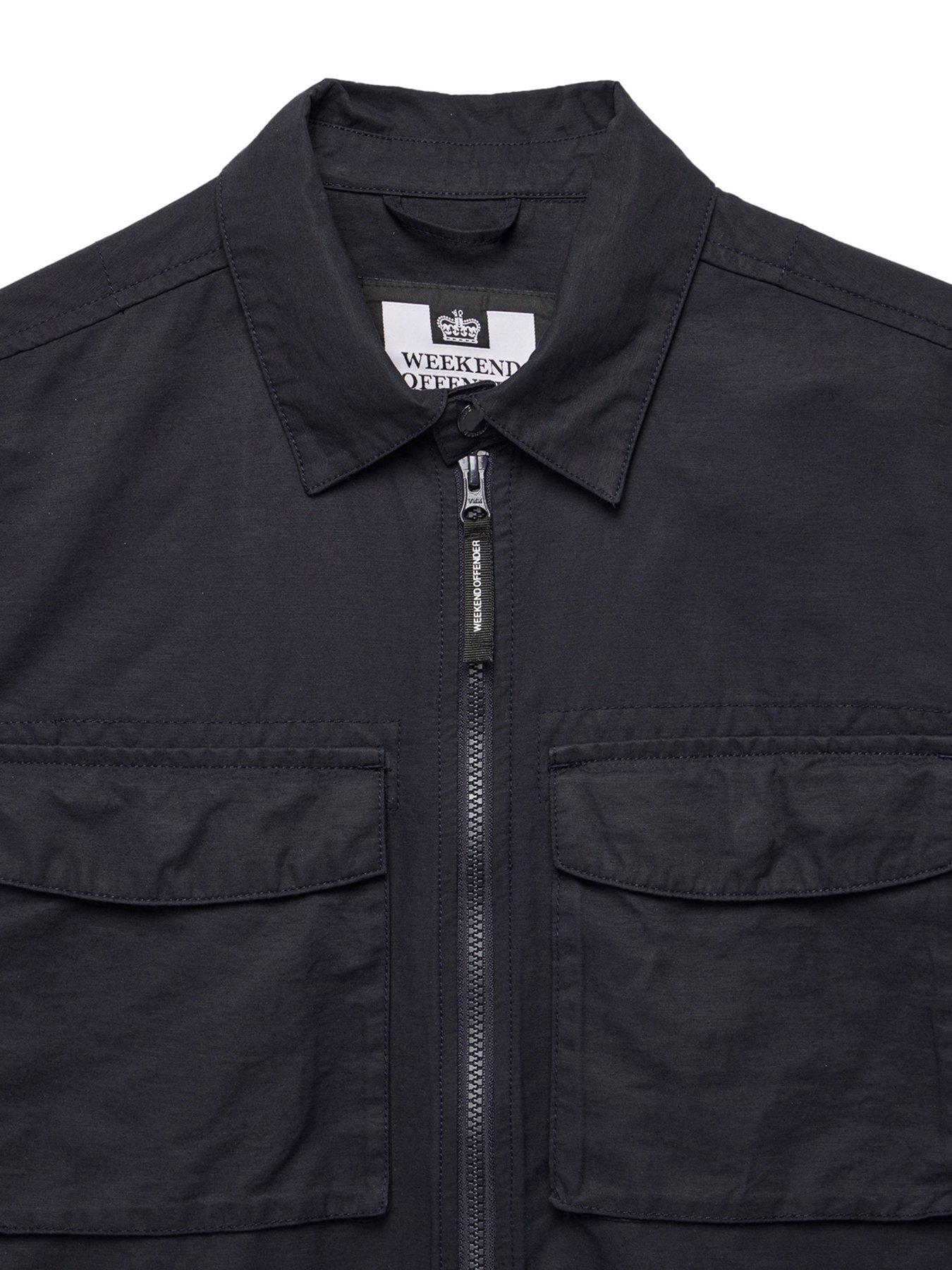Weekend Offender Formella Pocket Zip Overshirt - Navy | Very