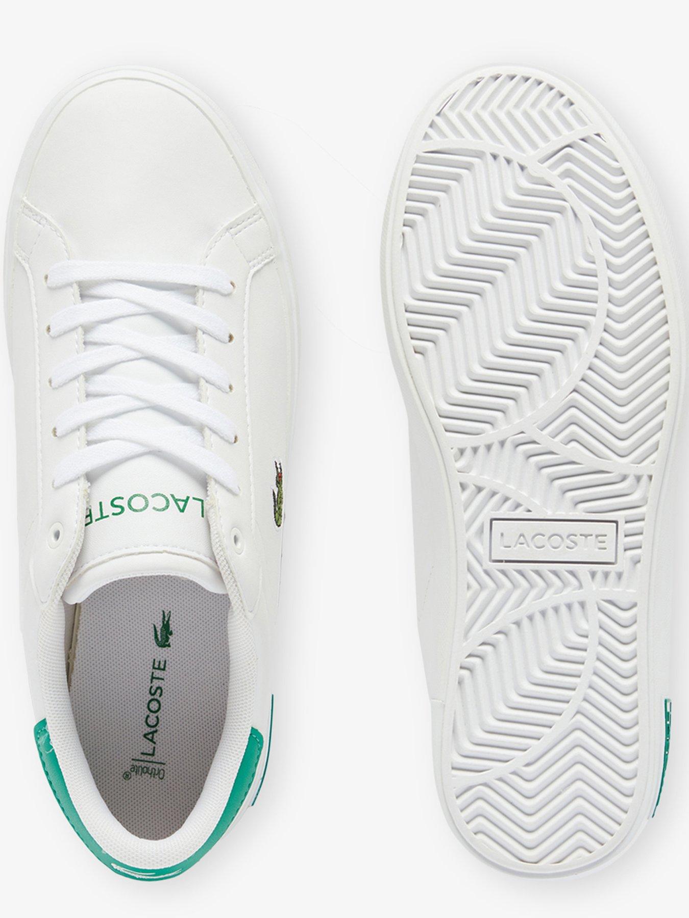 Lacoste Kids Powercourt Lace Up Trainer - White | Very