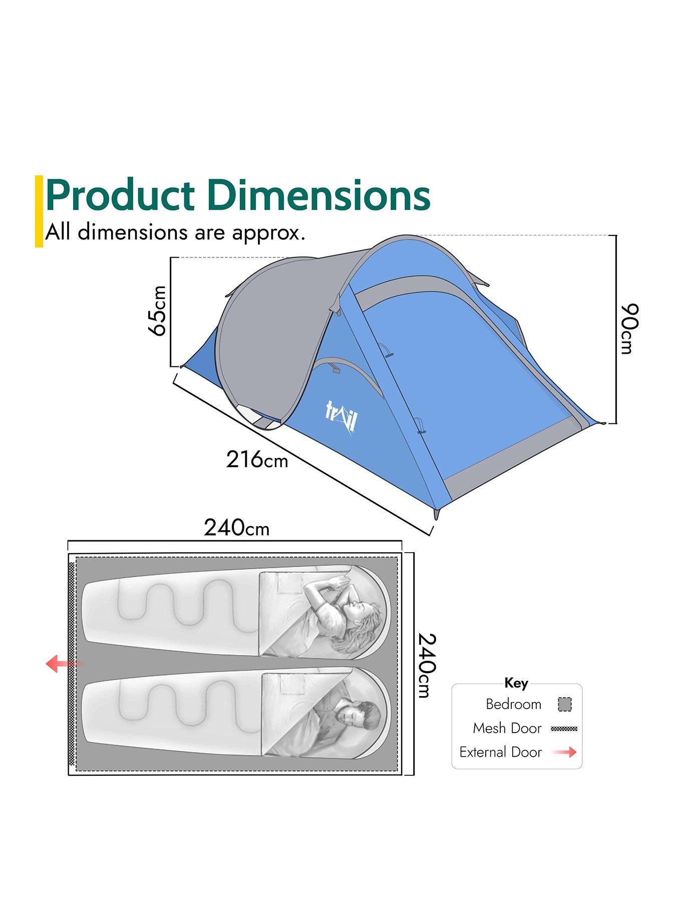 Trail 2 Man Pop Up Tent (Single Skin) | Very