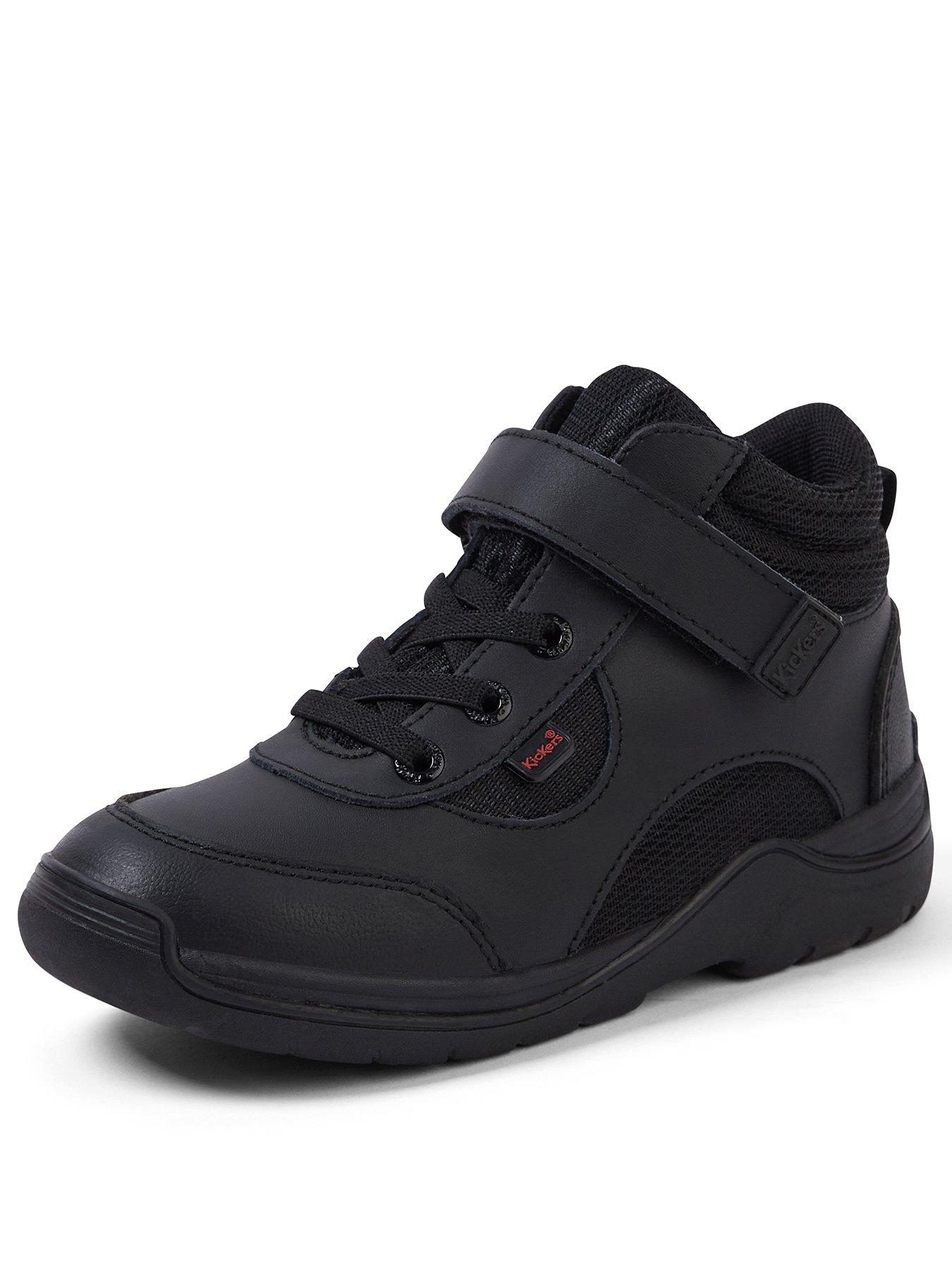 Kickers Boys Stomper Hi Leather School Boot - Black | Very