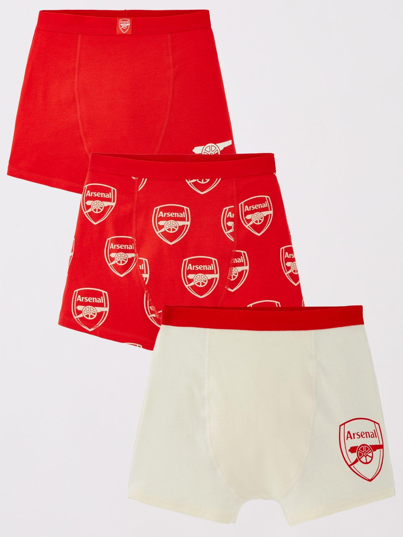 Arsenal Football 3 Pack Boxer Trunks - Red | Very