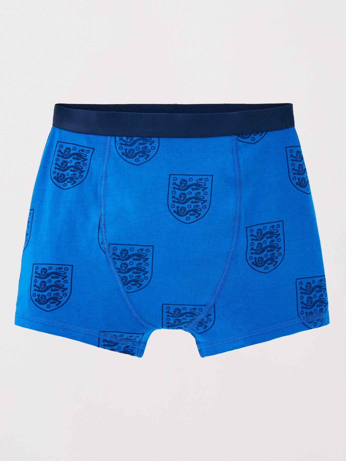 England Football 3 Pack Boxer Trunks - Blue | Very