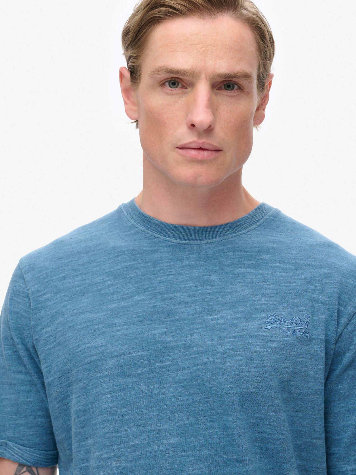Superdry Short Sleeve Slub Marl T-Shirt - Blue | Very