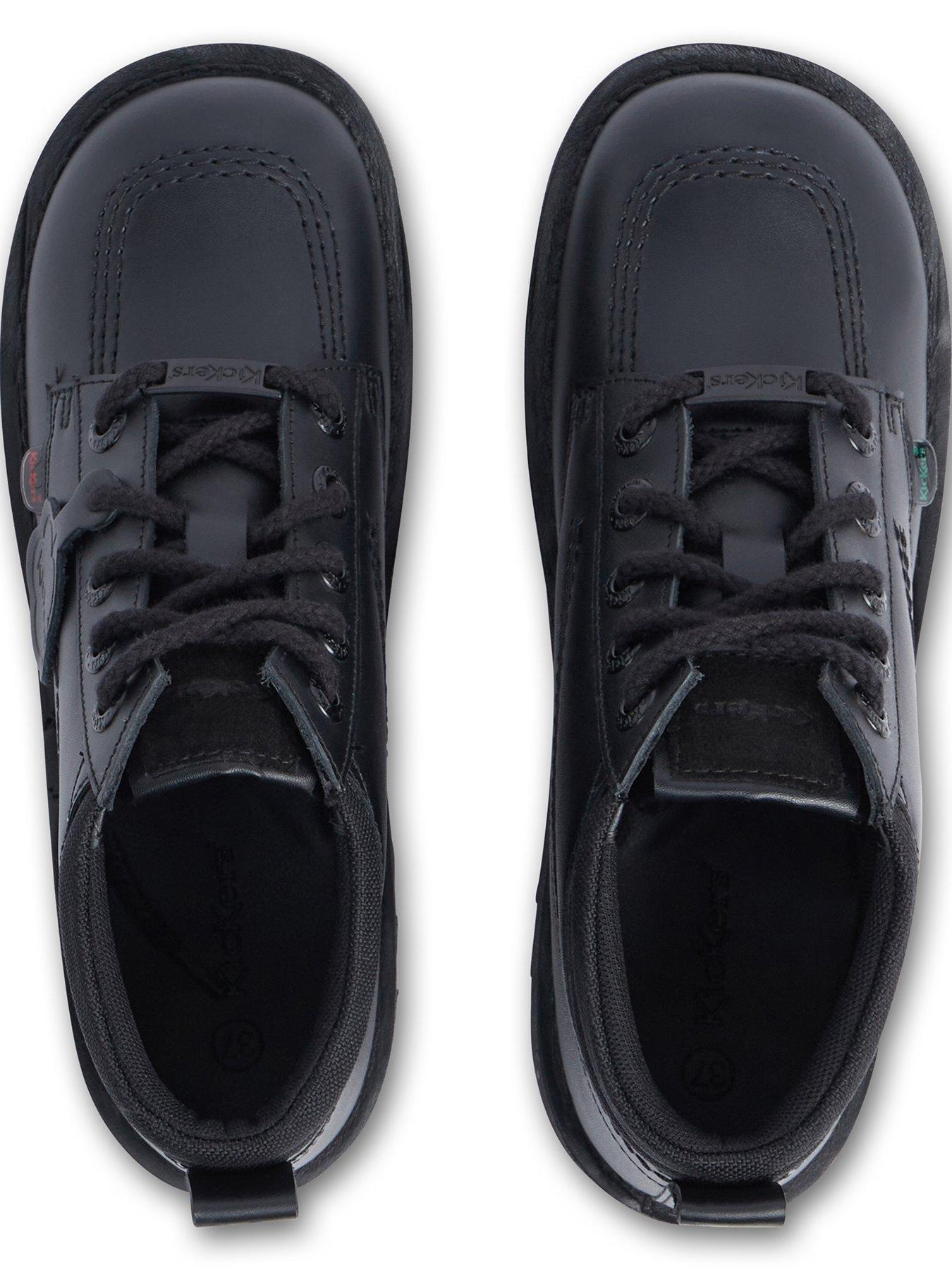 Kickers Boys Kick Hi Mix Mesh Leather School Boot - Black | Very