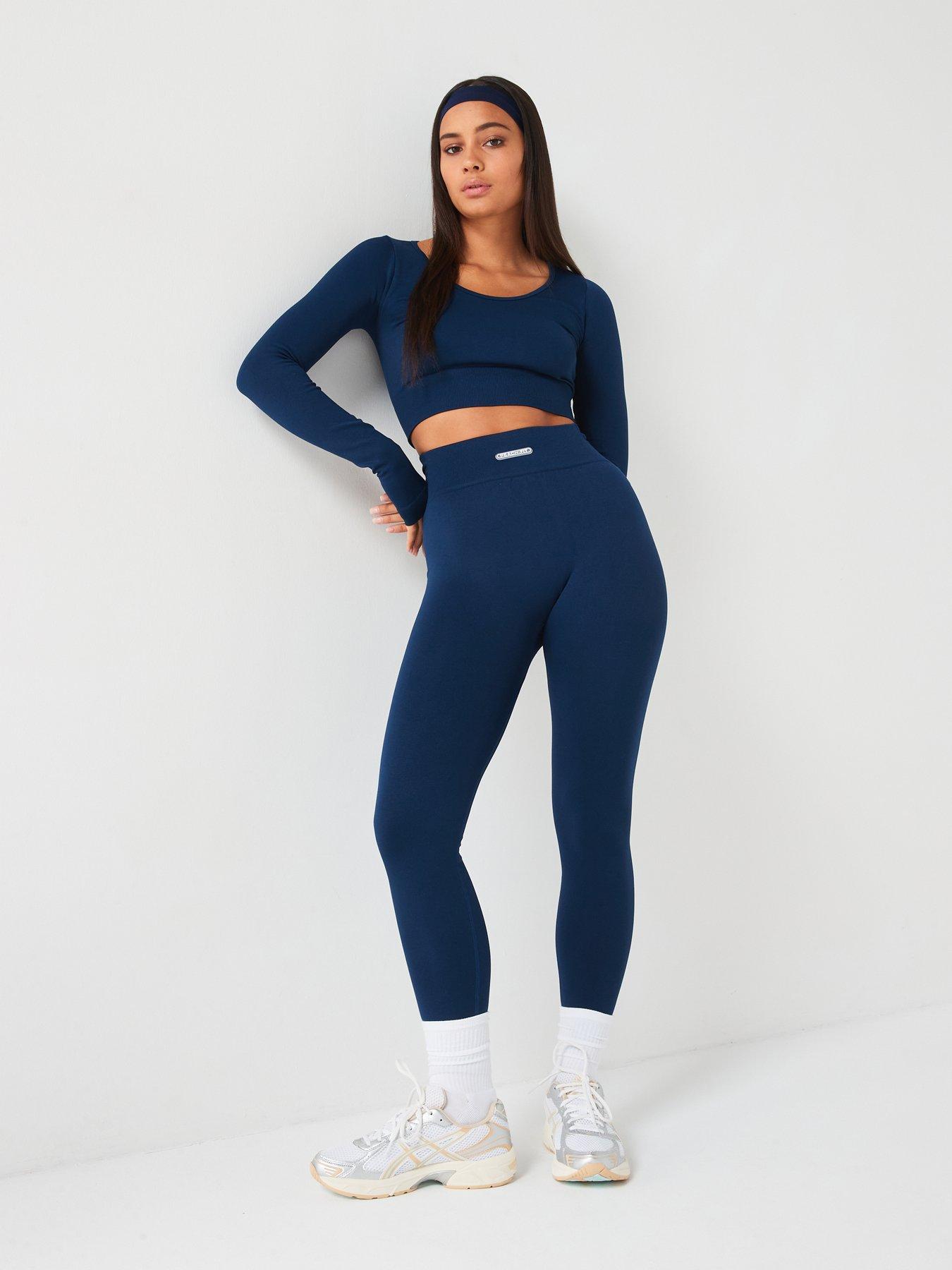 Peach Fit Womens Amber Seamless Long Sleeve Top - Navy | Very