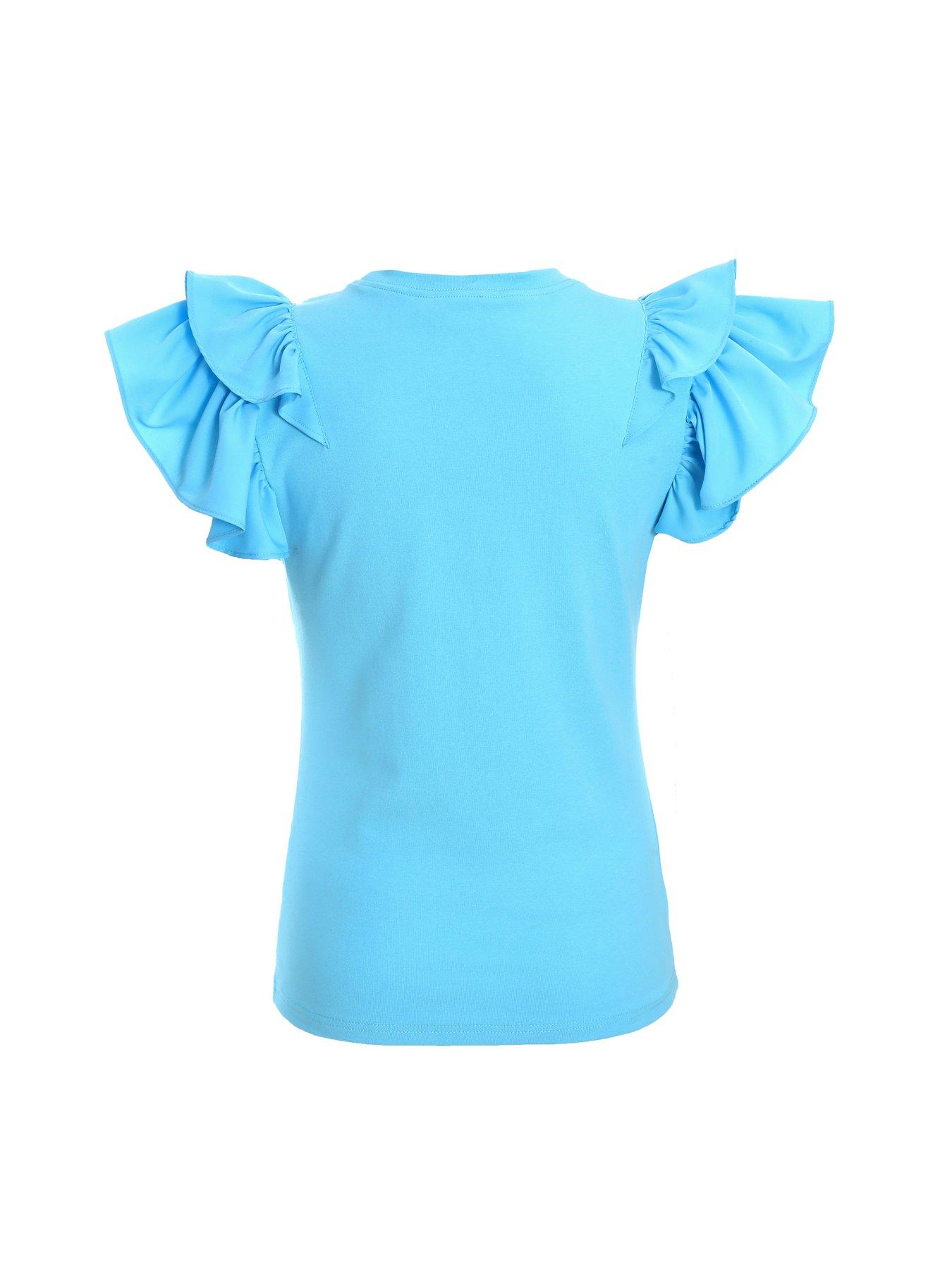 Quiz Turquoise Double Frill Sleeve Top | Very