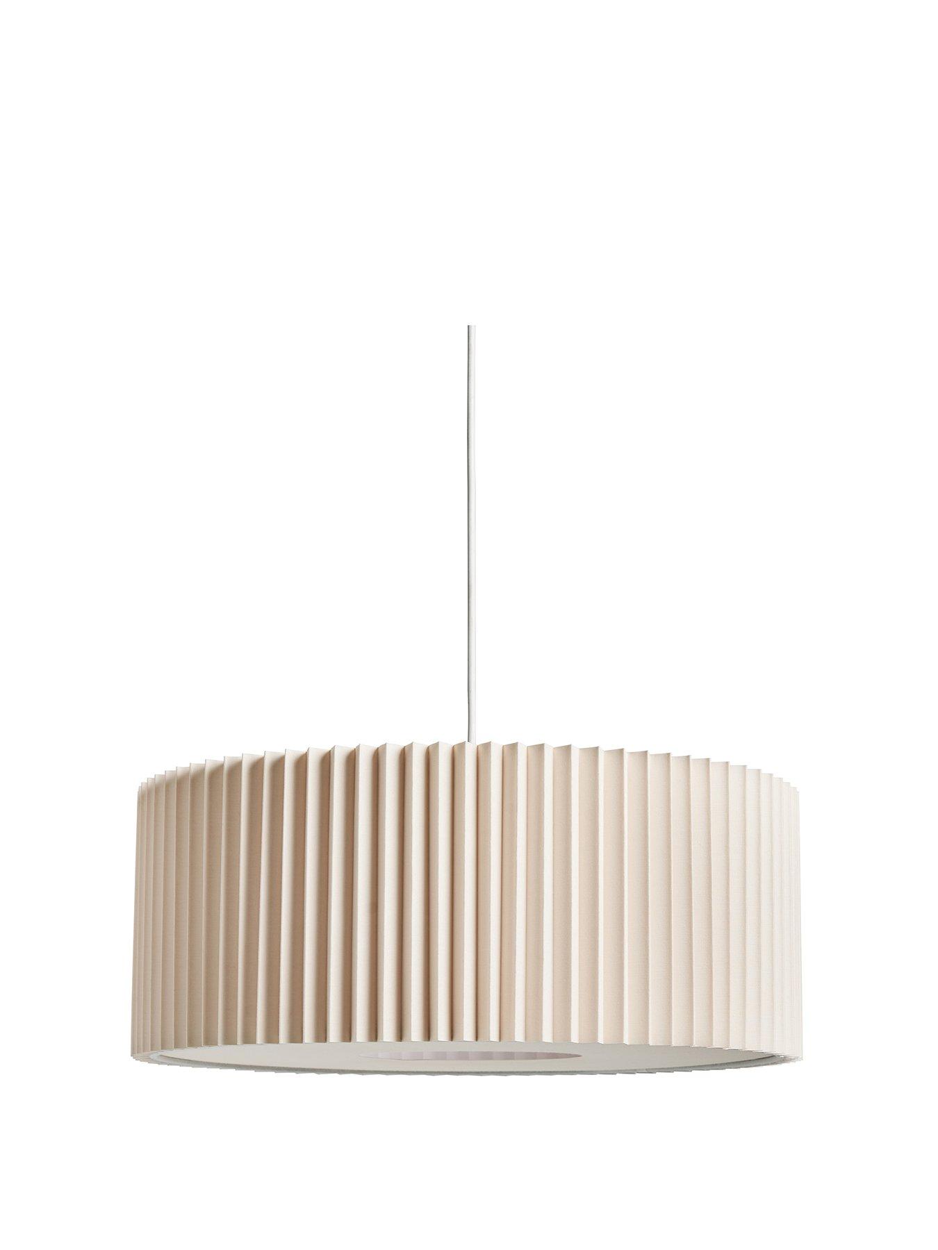 Very Home Large Knife Pleat Easy-Fit Light Shade with Diffuser – White ...