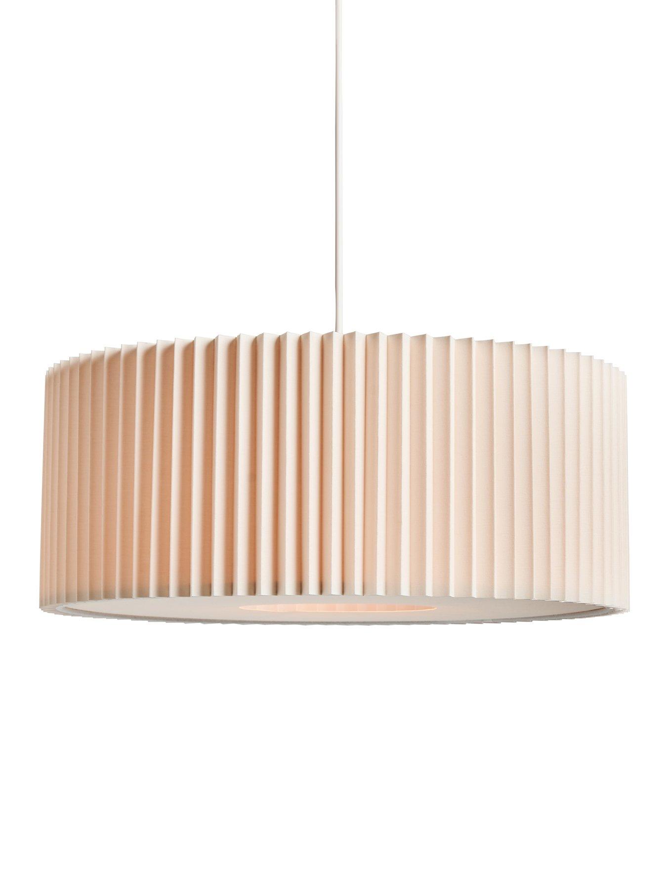 Very Home Large Knife Pleat Easy-Fit Light Shade with Diffuser – White ...