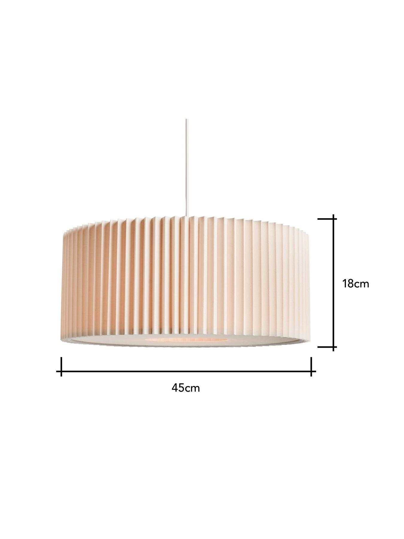 Very Home Large Knife Pleat Easy-Fit Light Shade with Diffuser – White ...