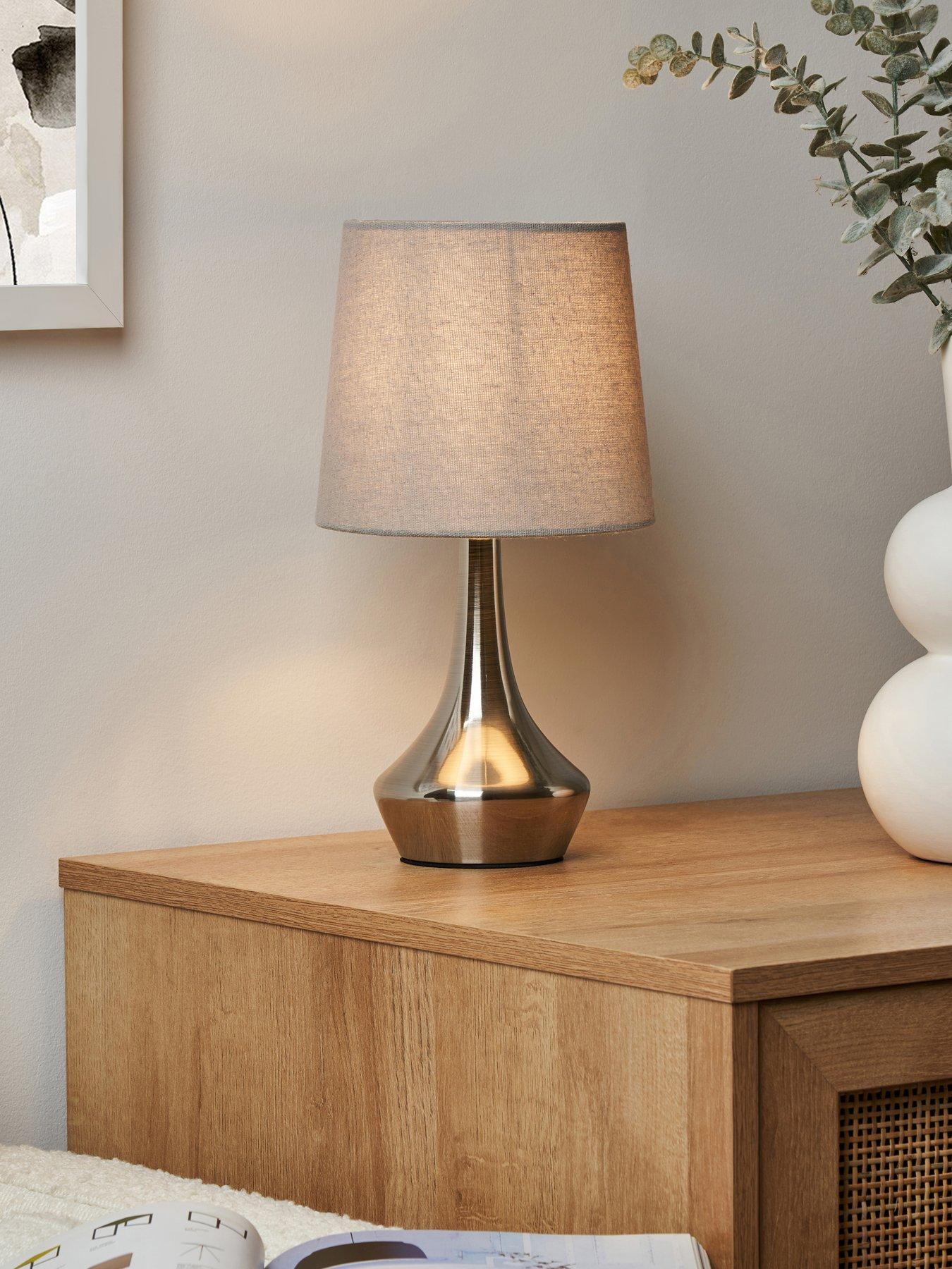 Very Home Small Metal Bedside Table Lamp Very