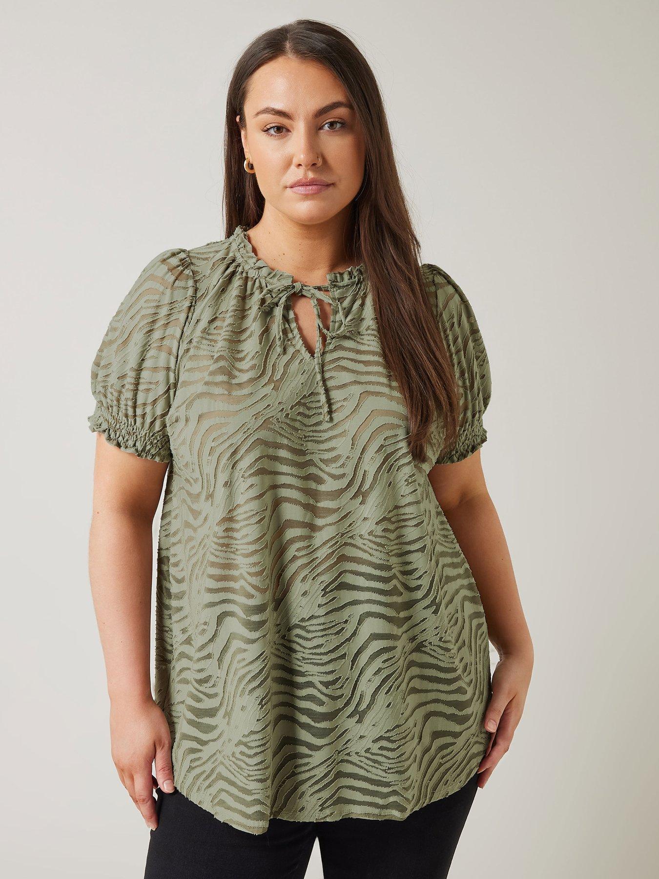 Evans Burnout Short Sleeve Gypsy Top | Very.co.uk