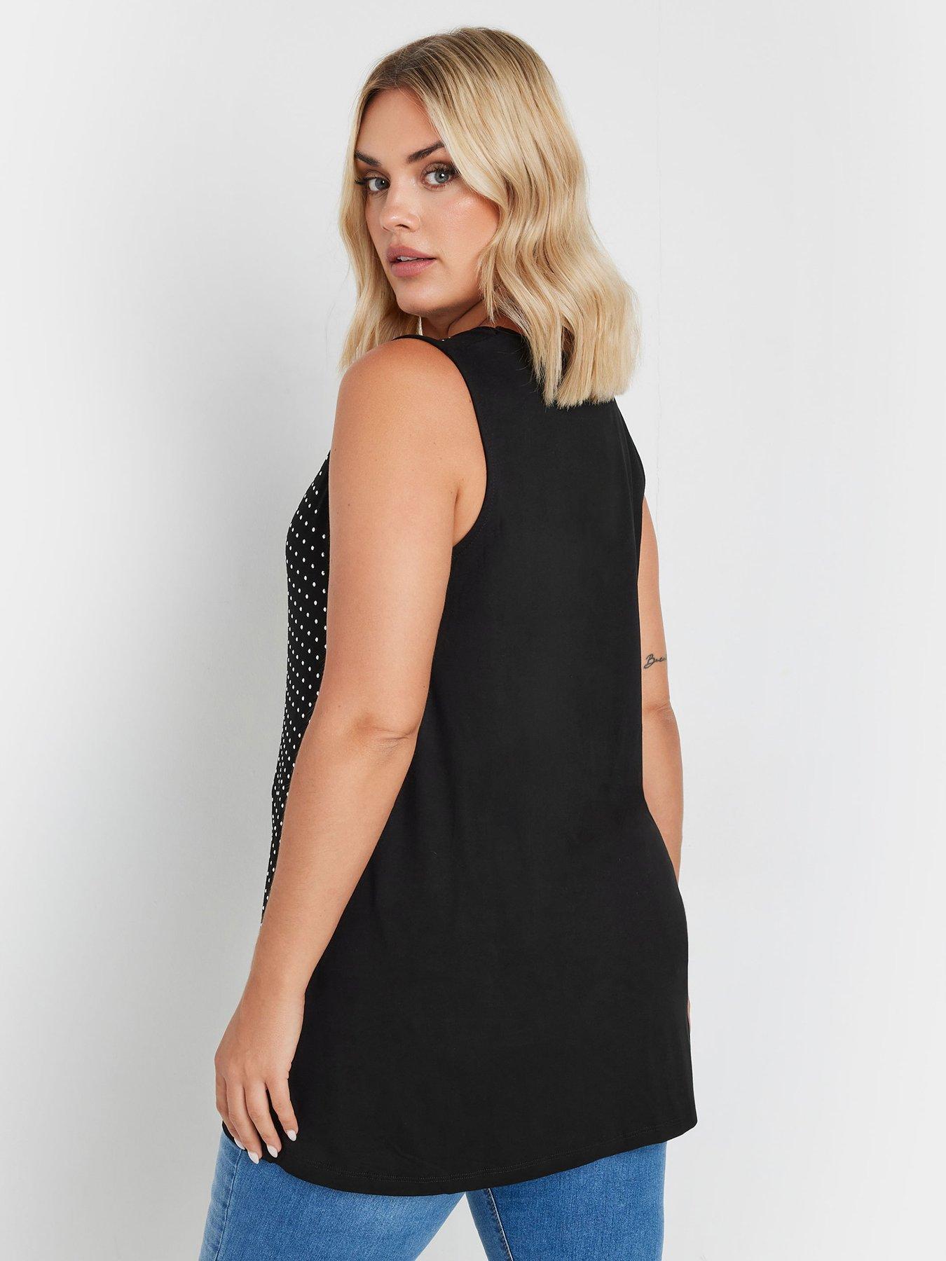 Yours Stud Front Panel Vest - Black | Very