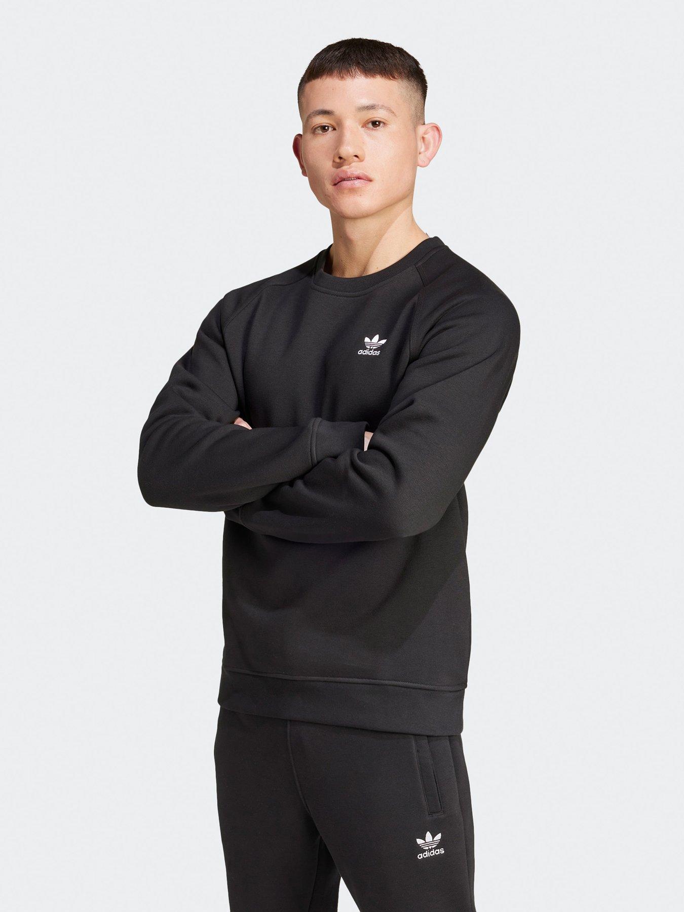 adidas Originals Mens Essentials Crew - Black | Very