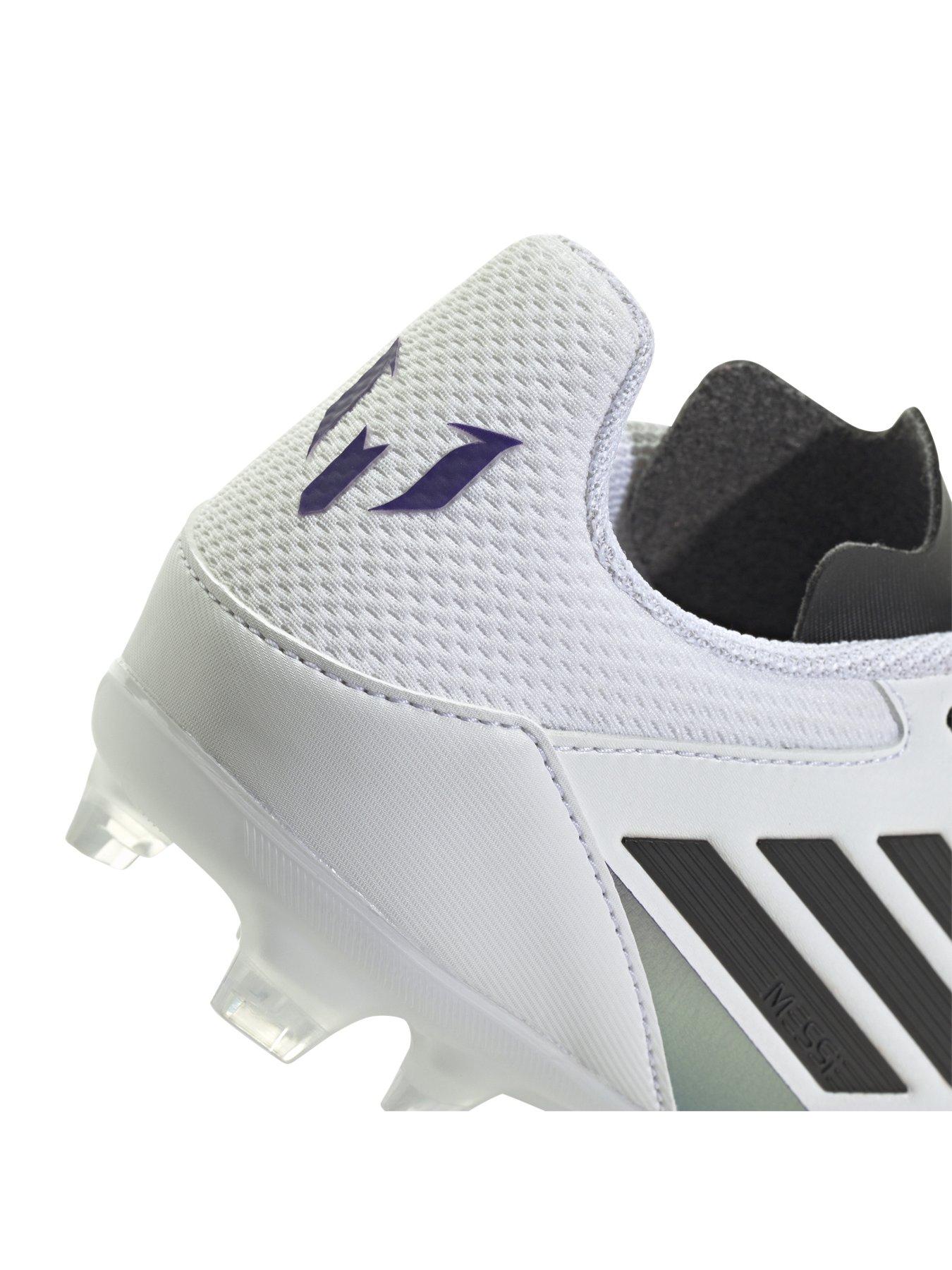 adidas Junior Messi F50 League Firm Ground Football Boots - White/Black ...