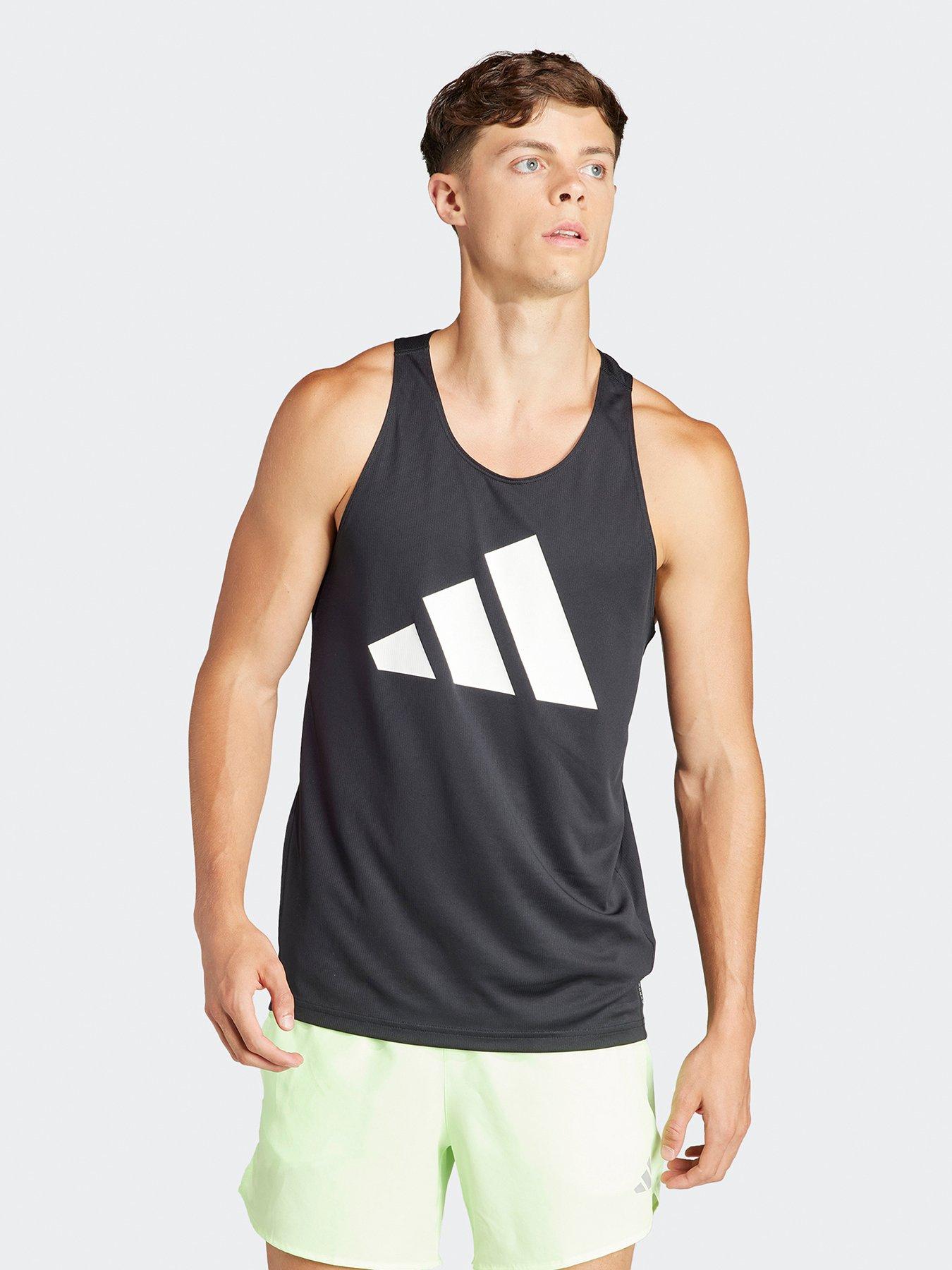 adidas Mens Running Run It Tank - Black/White | Very