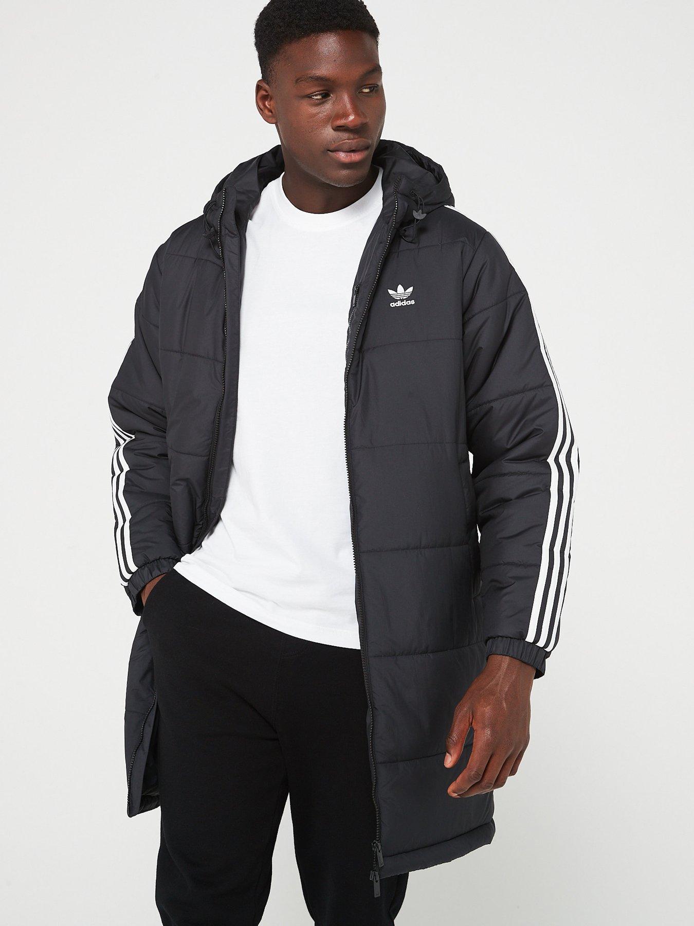 adidas Originals Mens Adicolor Long Jacket - Black | Very.co.uk