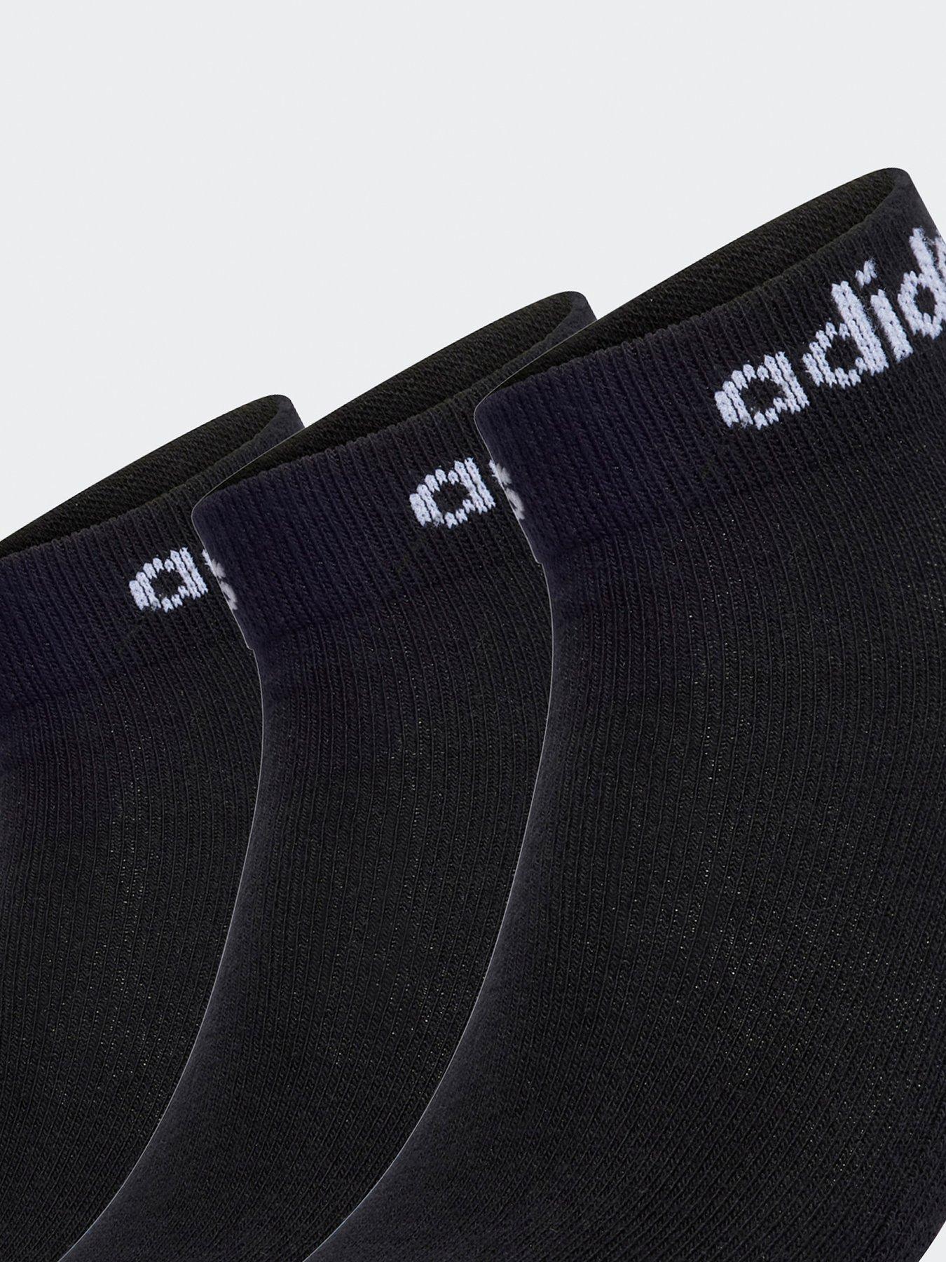 adidas Sportswear Unisex Linear Ankle Socks - 3 Pack - Black/white | Very