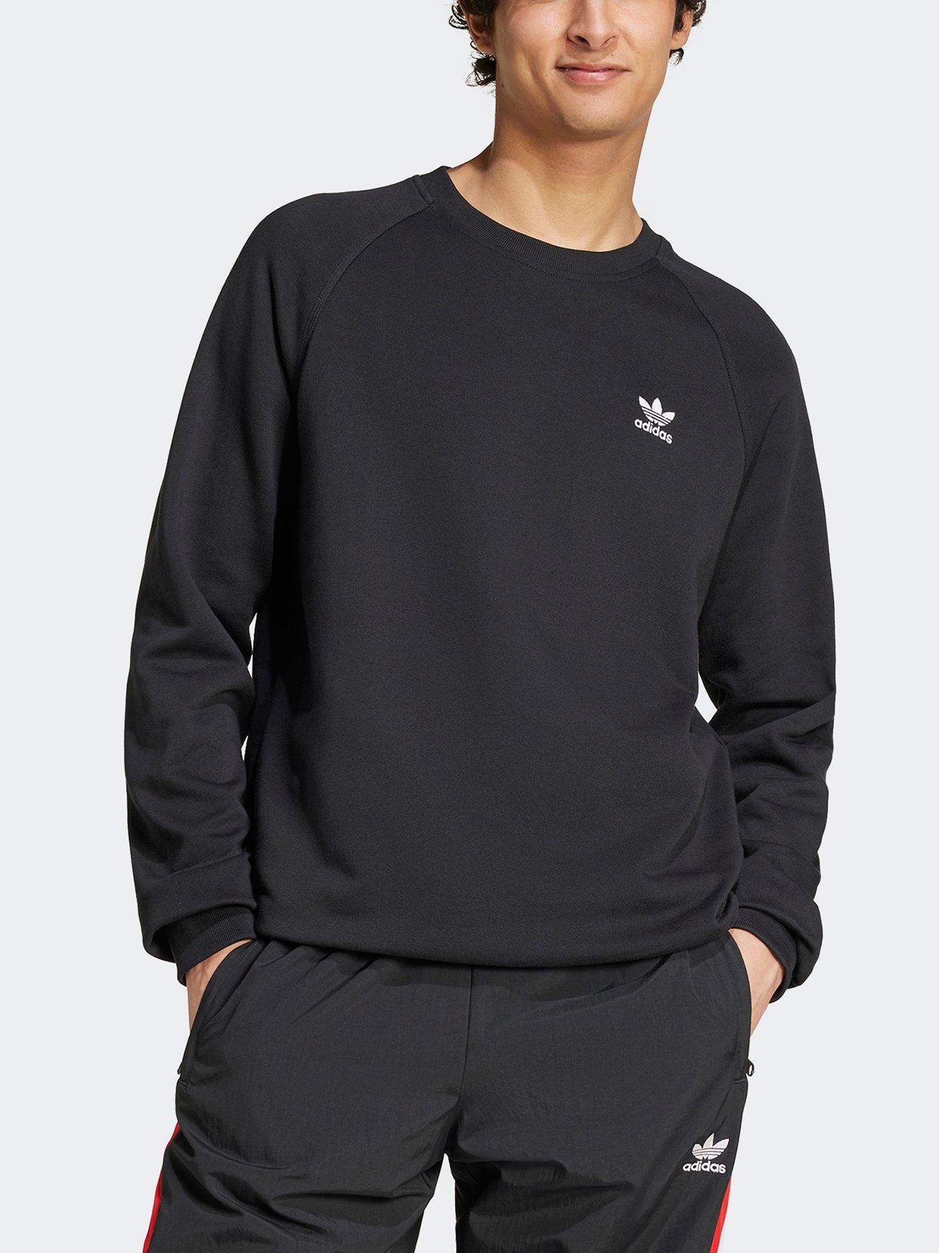 adidas Originals Mens Essentials Crew - Black | Very