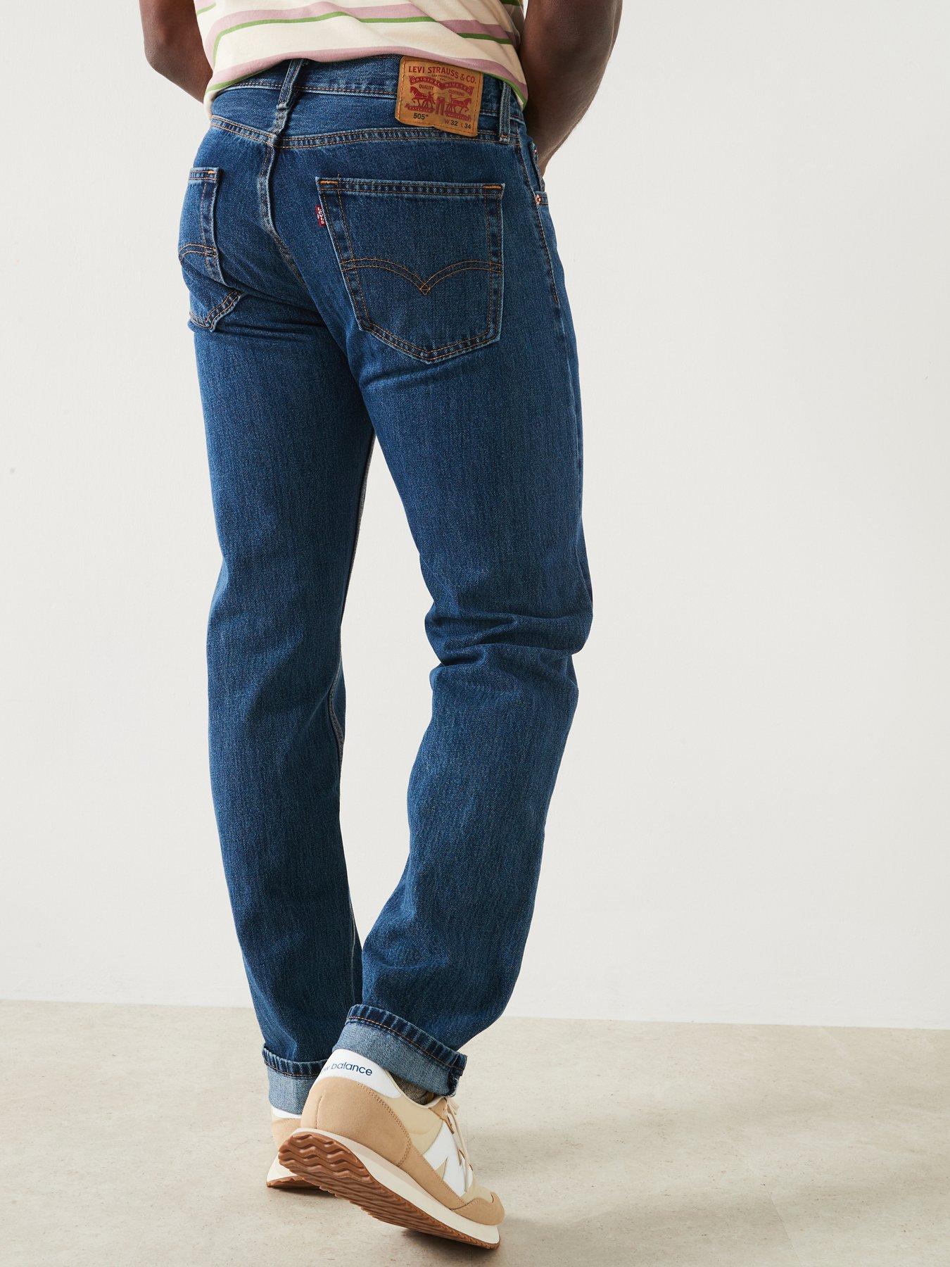 Levi's Levis 505 Regular Straight Fit Jeans - Med Sw - Dark Blue | Very