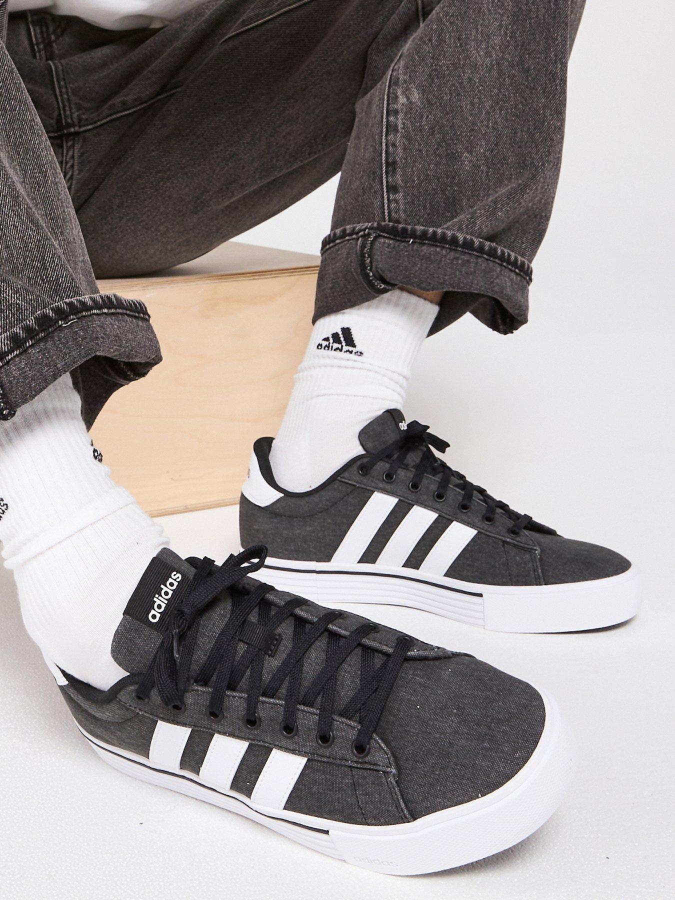 adidas Sportswear Men's Canvas Daily 4.0 Trainers - Black/White | Very