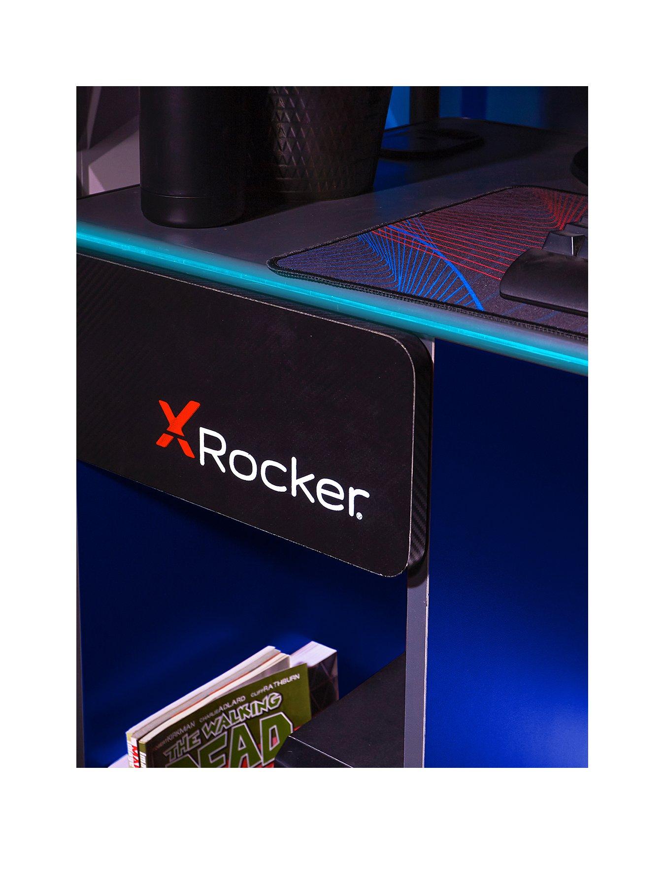 X Rocker Carbon-tek Gaming Desk with Wireless Charging and Neo Fiber ...