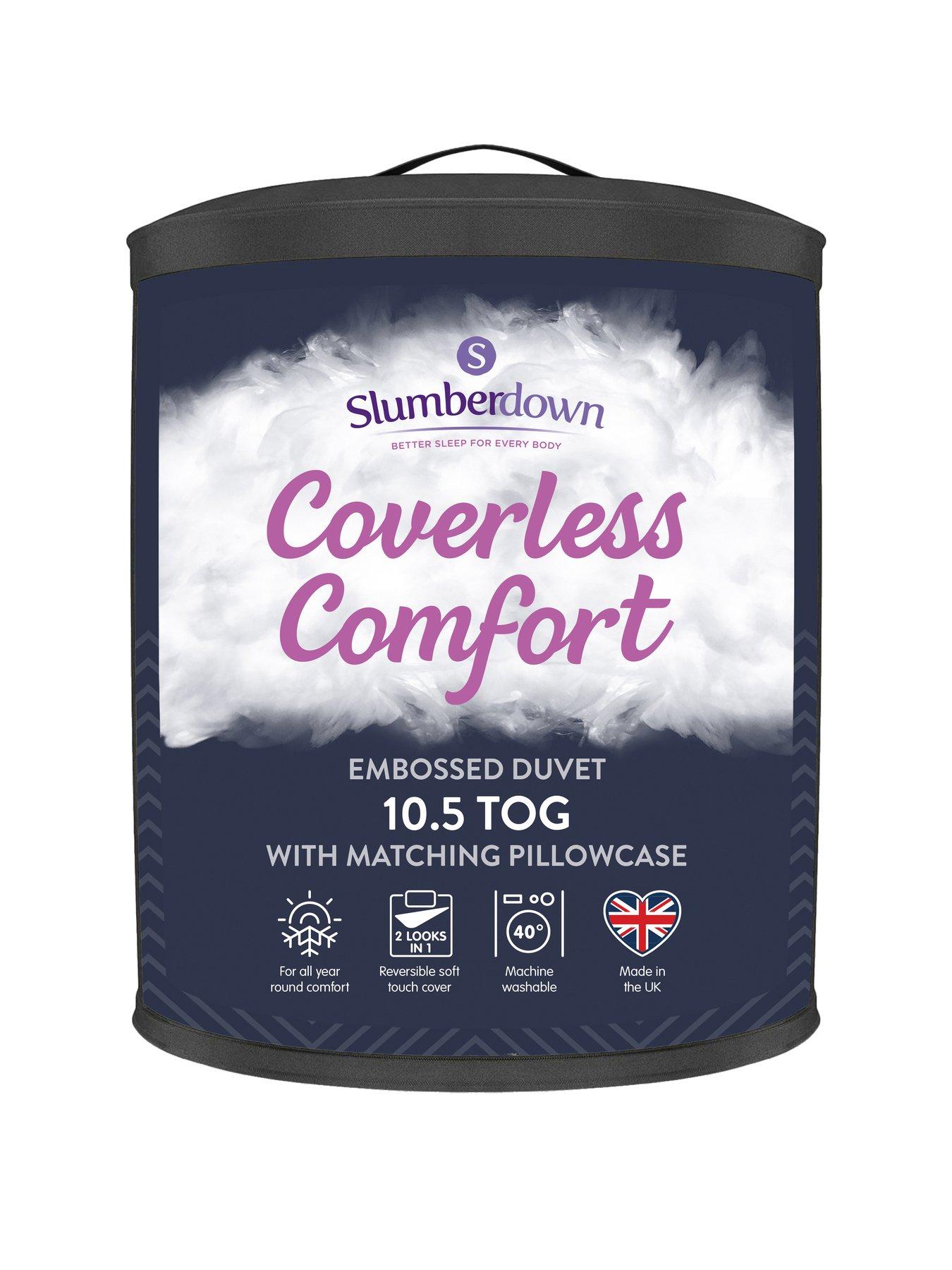 Slumberdown Coverless Duvet Embossed Herringbone Navy, 10.5 Tog, Single ...