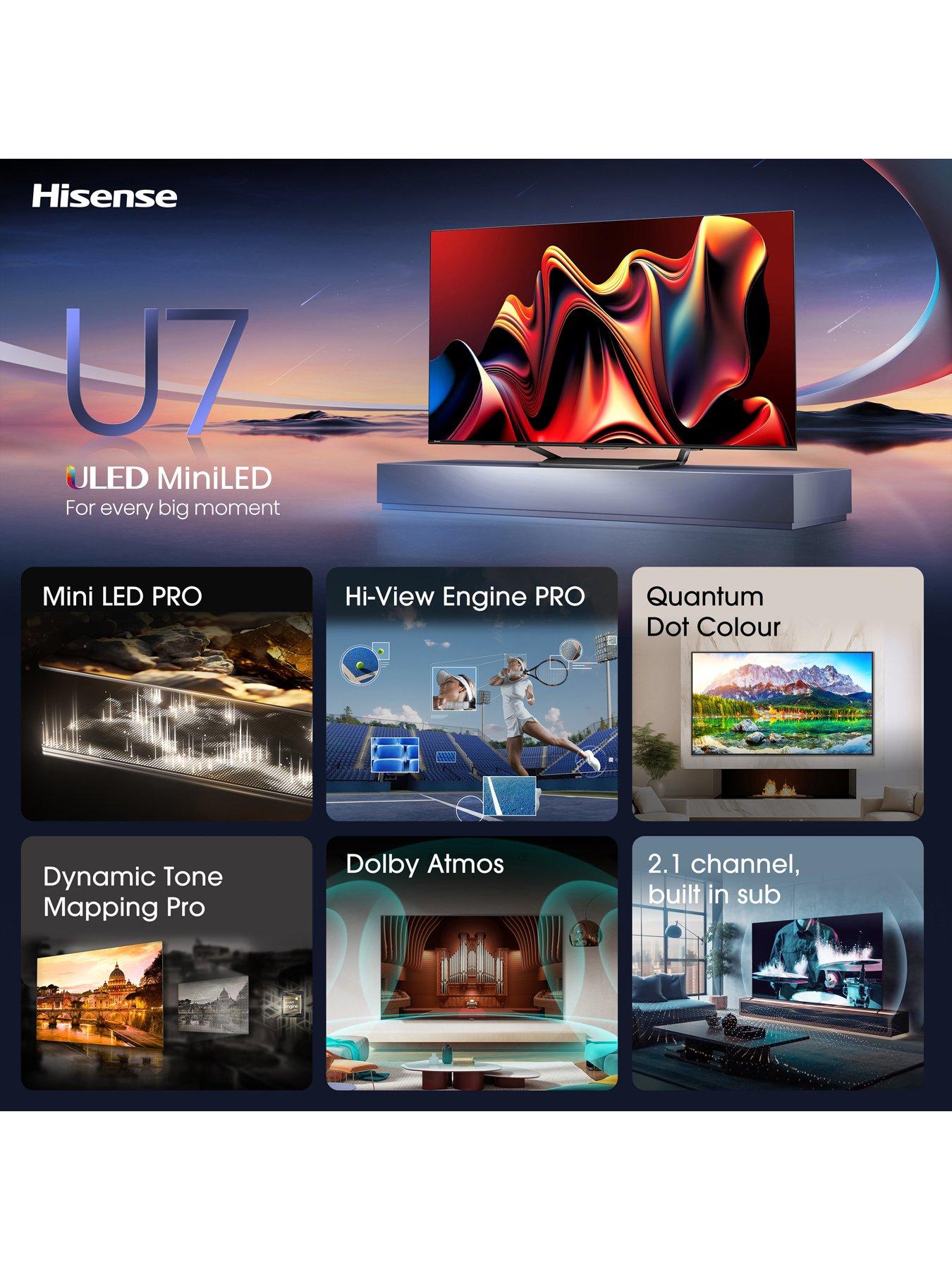 Hisense 55U7NQTUK, 55-inch, Mini LED, 4K Smart TV | Very