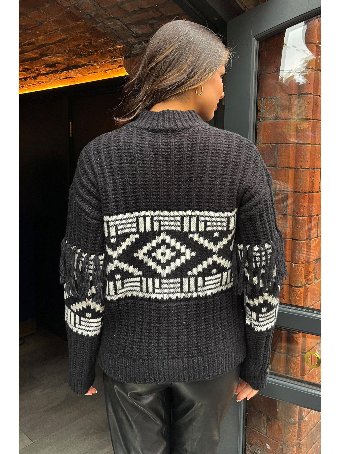 AX Paris Aztec Print Jumper - Black | Very