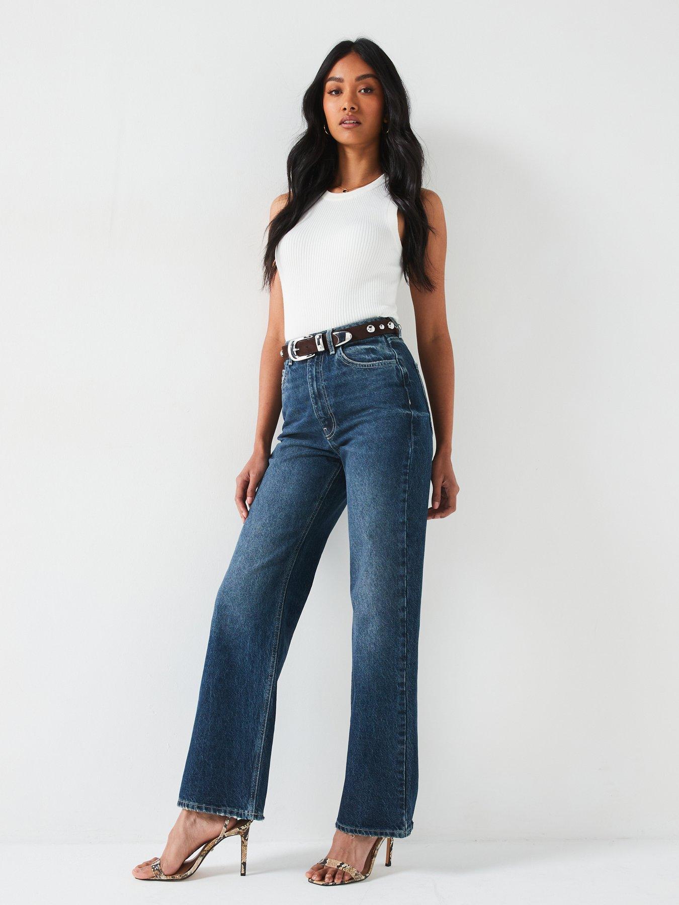 V by Very High Waist Wide Jeans - Dark Wash | Very