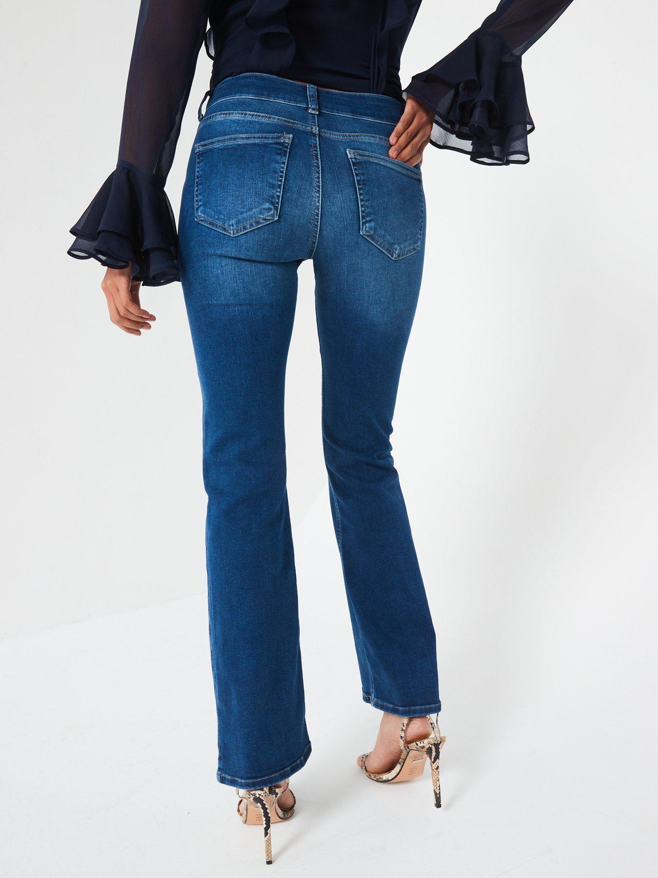 V by Very Midi Rise Slim Flare Jeans - Dark Wash | Very