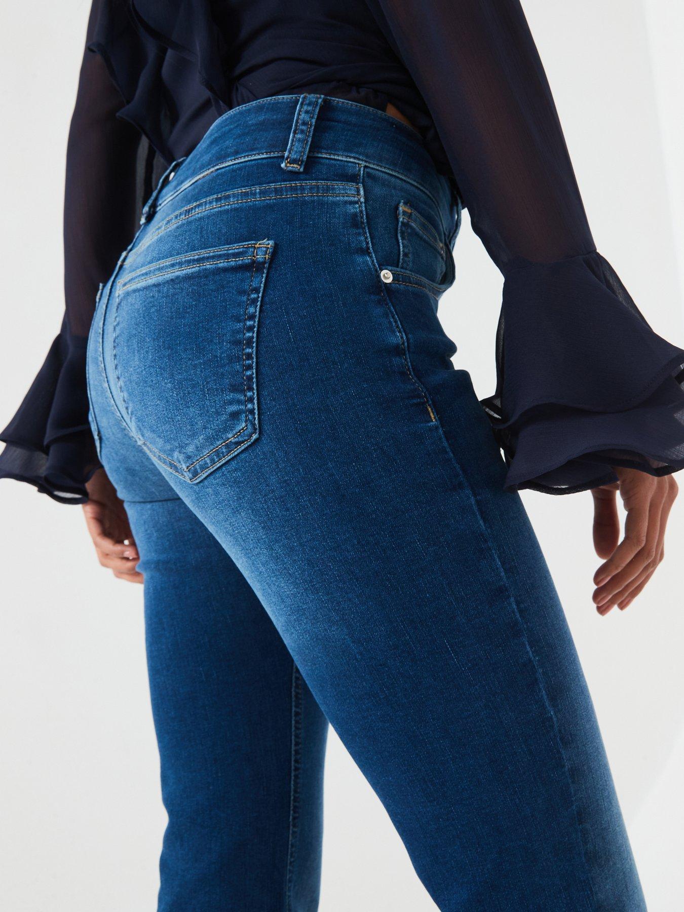 V by Very Midi Rise Slim Flare Jeans - Dark Wash | Very