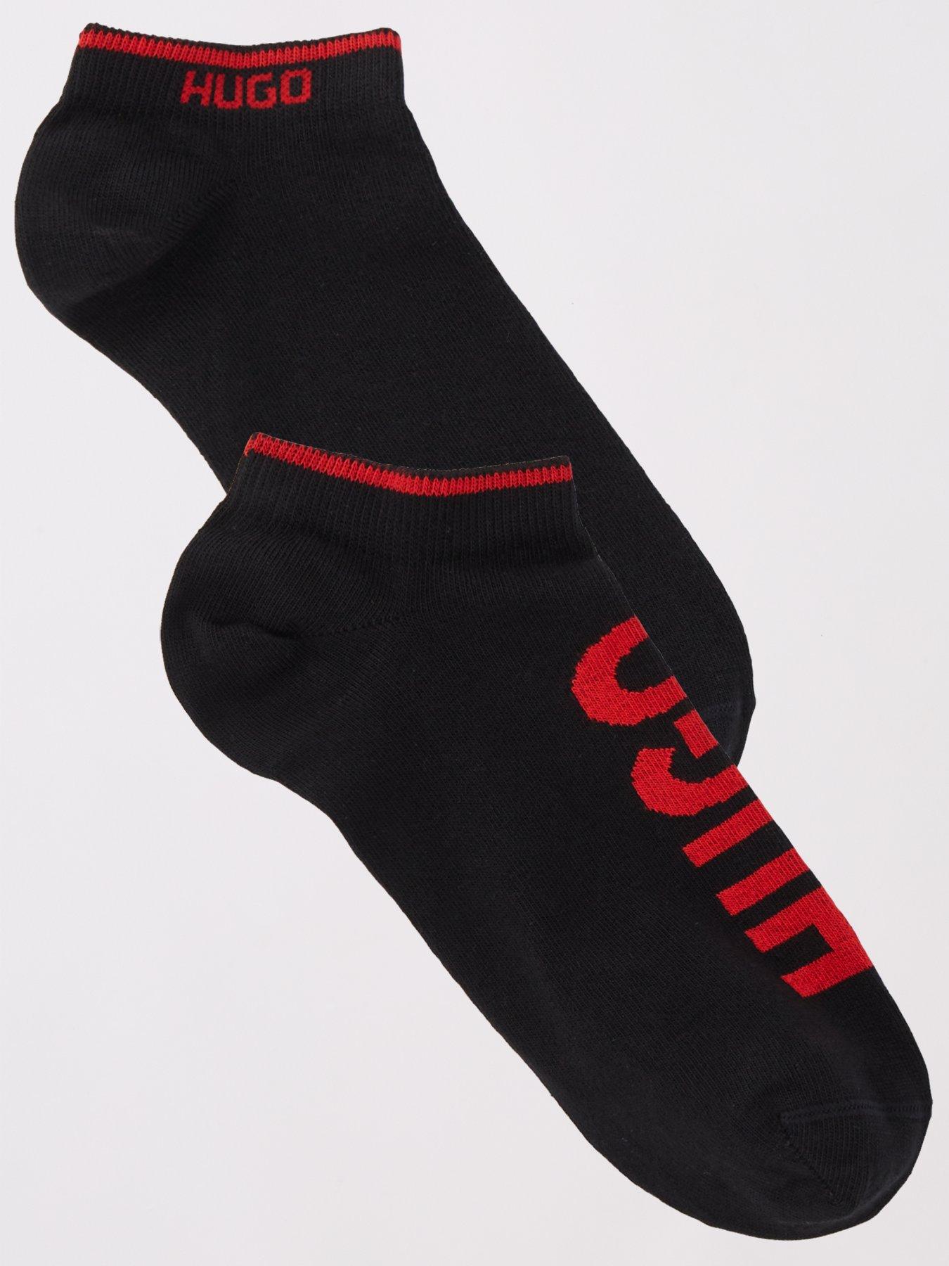 HUGO 2 Pack As Logo Crew Socks - Black | Very