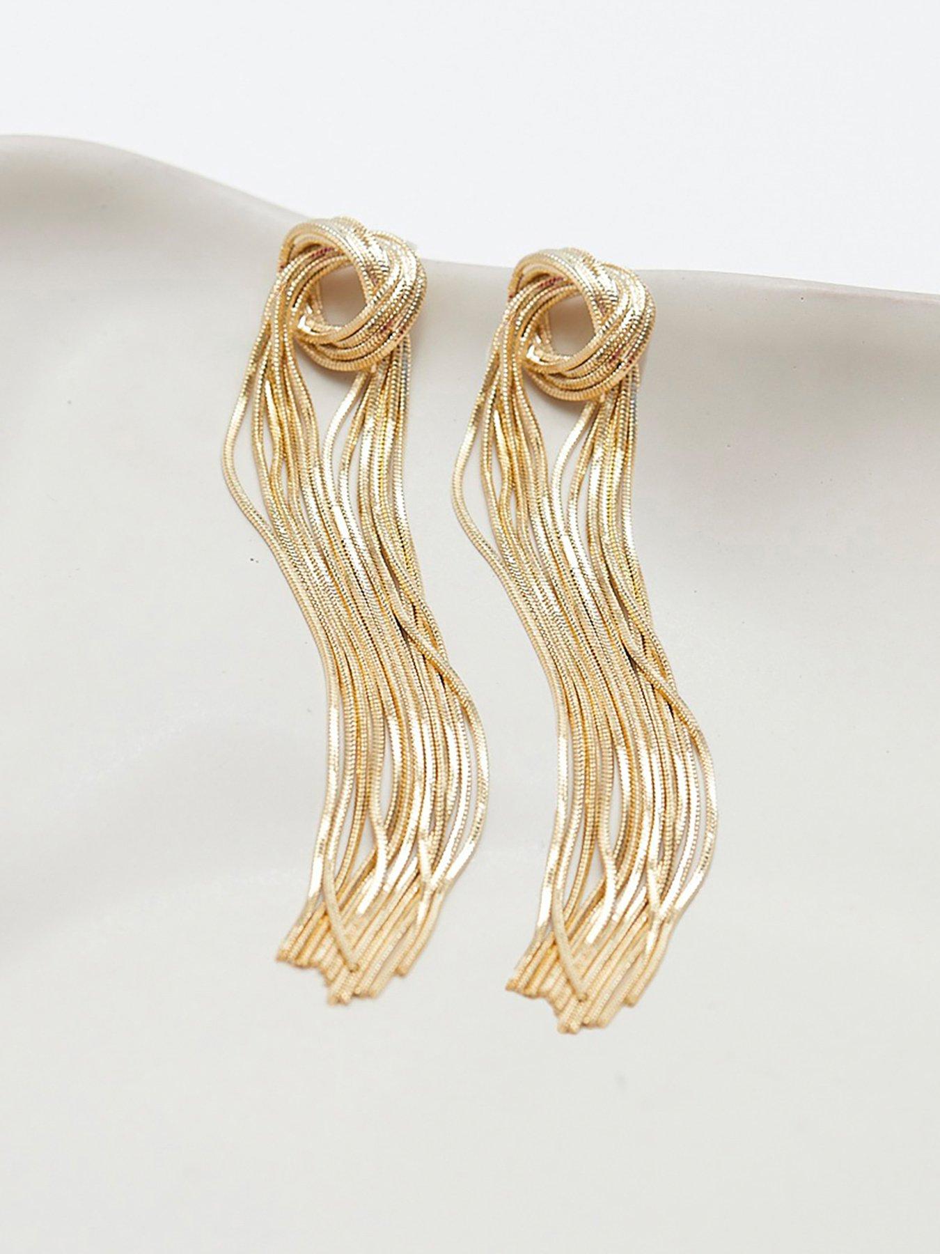 Jon Richard Gold Plated Knot Chain Earrings | Very