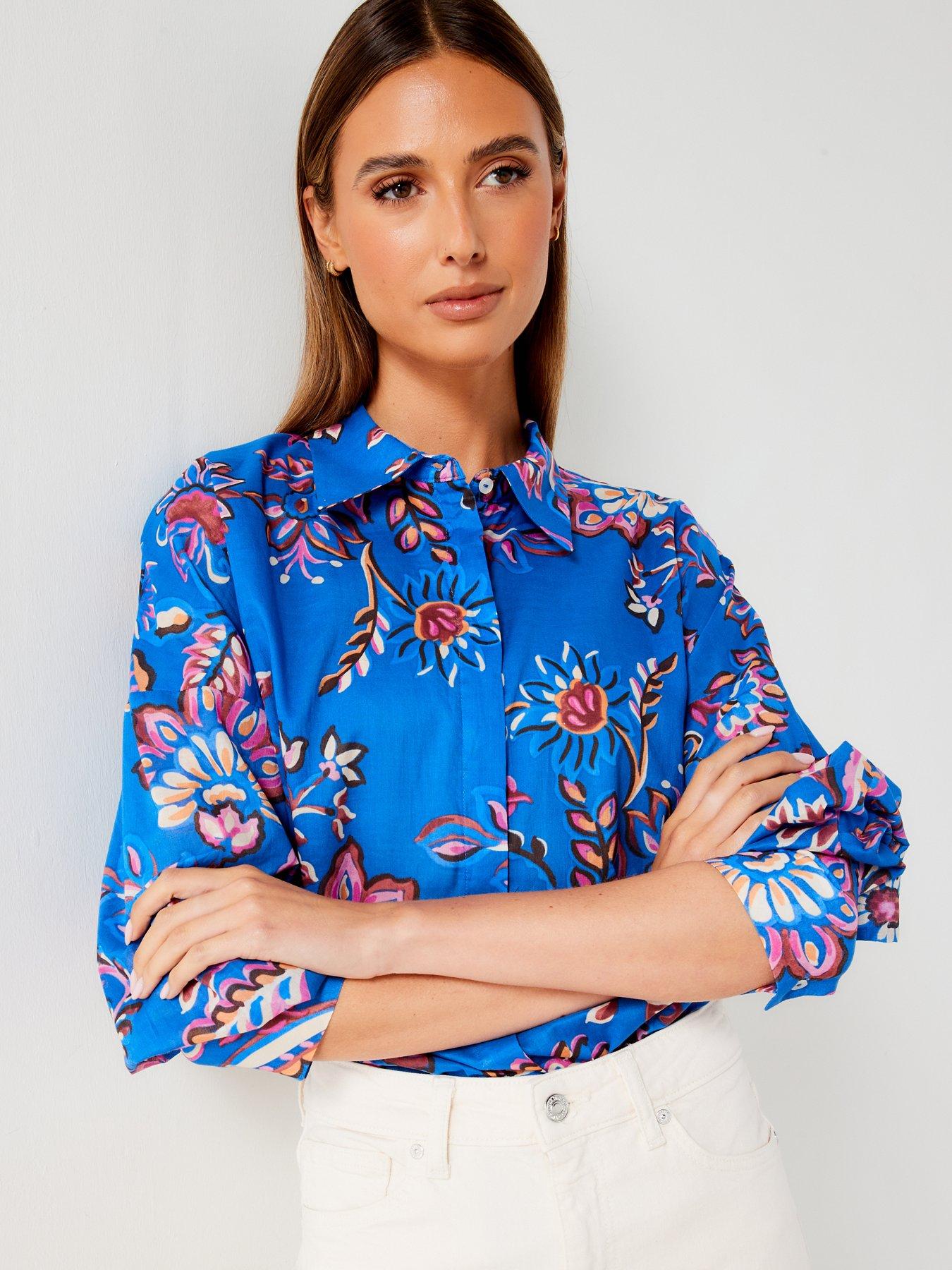 Mango Floral Printed Blouse - Blue | Very