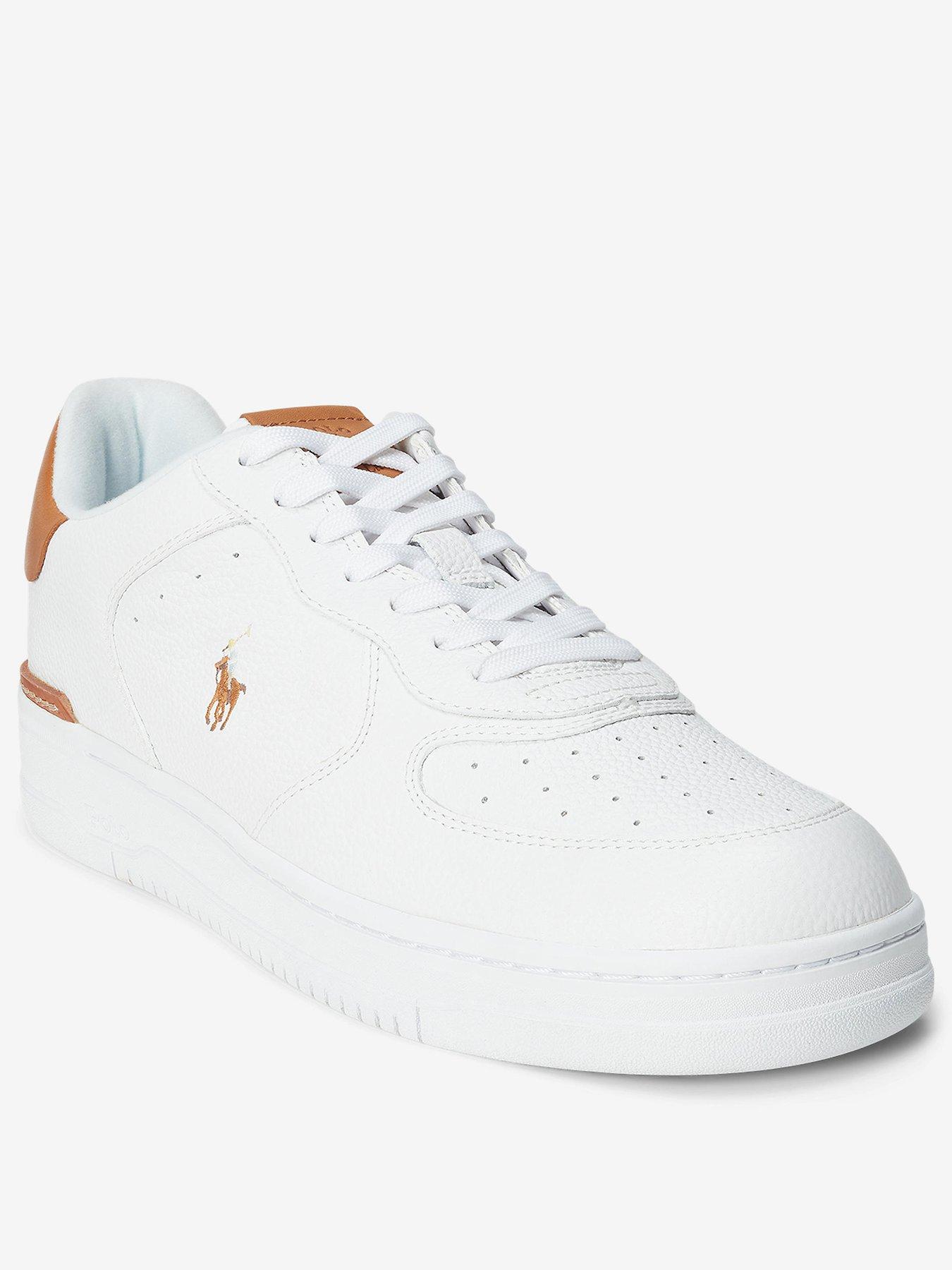 Polo Ralph Lauren Masters Court Leather Trainers - White | Very