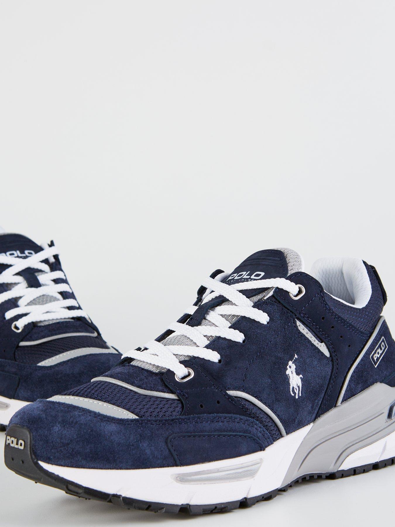 Polo Ralph Lauren Trackster 250 Suede/Mesh Runners - Navy/White | Very