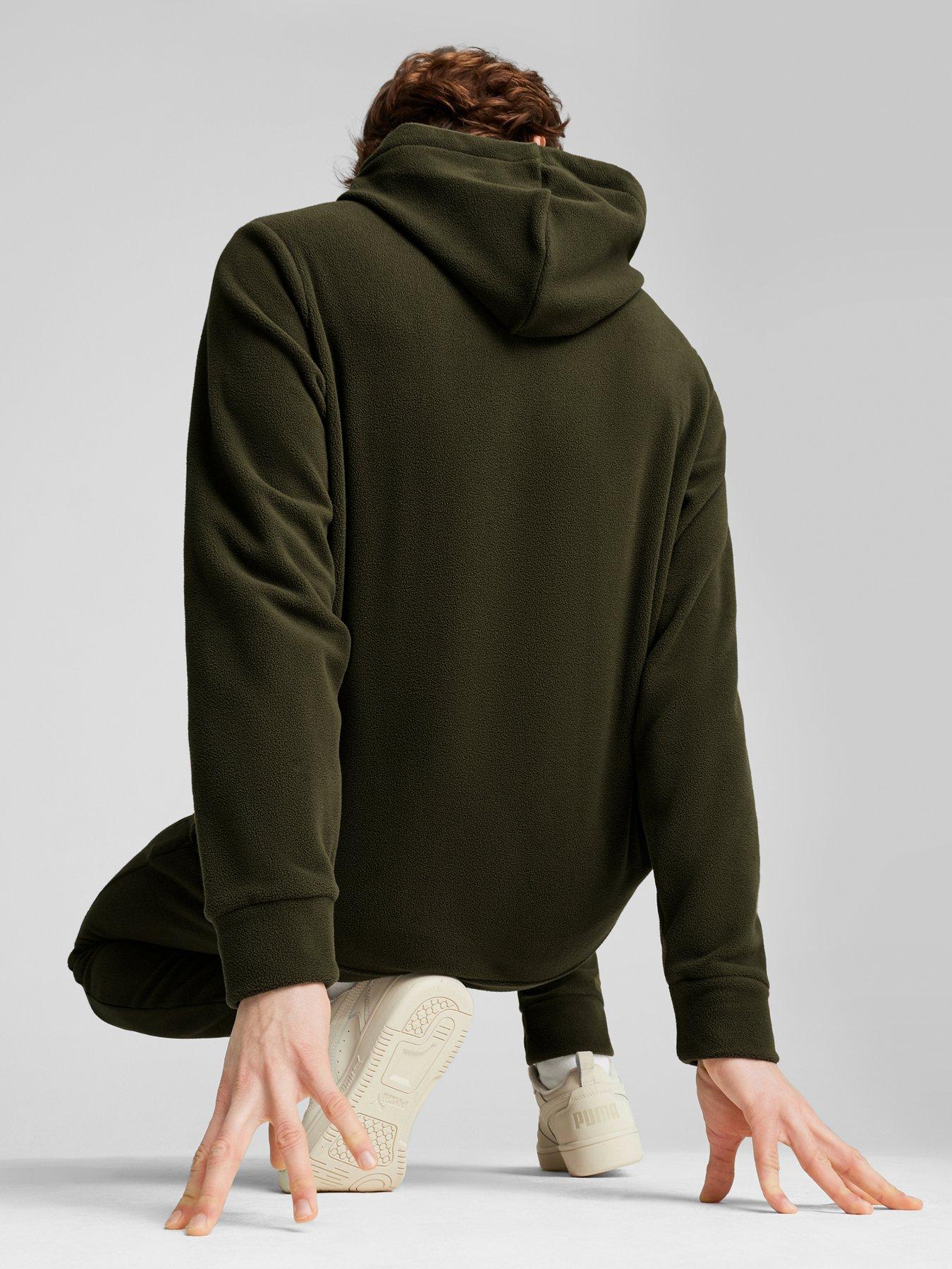 Puma Men's Essentials Elevated Polarfleece Hoodie - Green | Very