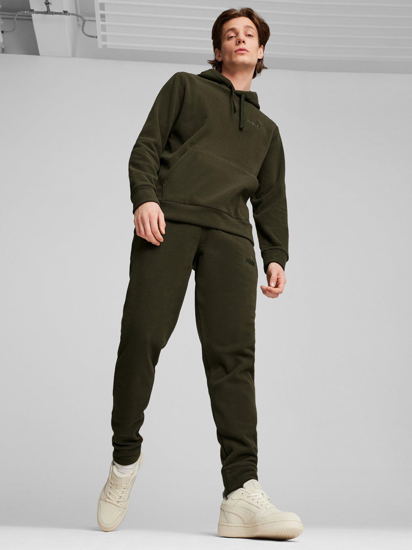 Puma Men's Essentials Elevated Polarfleece Hoodie - Green | Very
