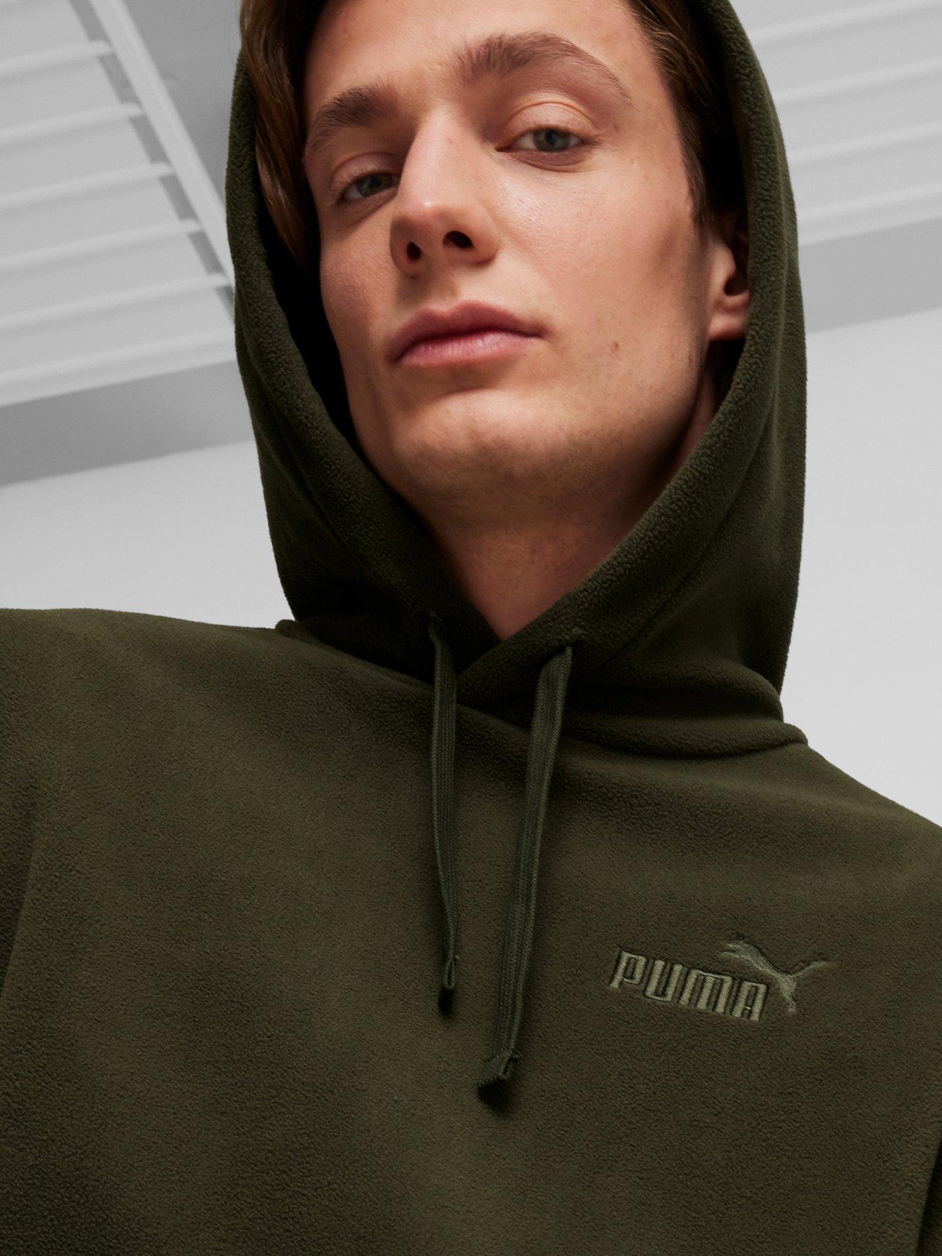 Puma Men's Essentials Elevated Polarfleece Hoodie - Green | Very