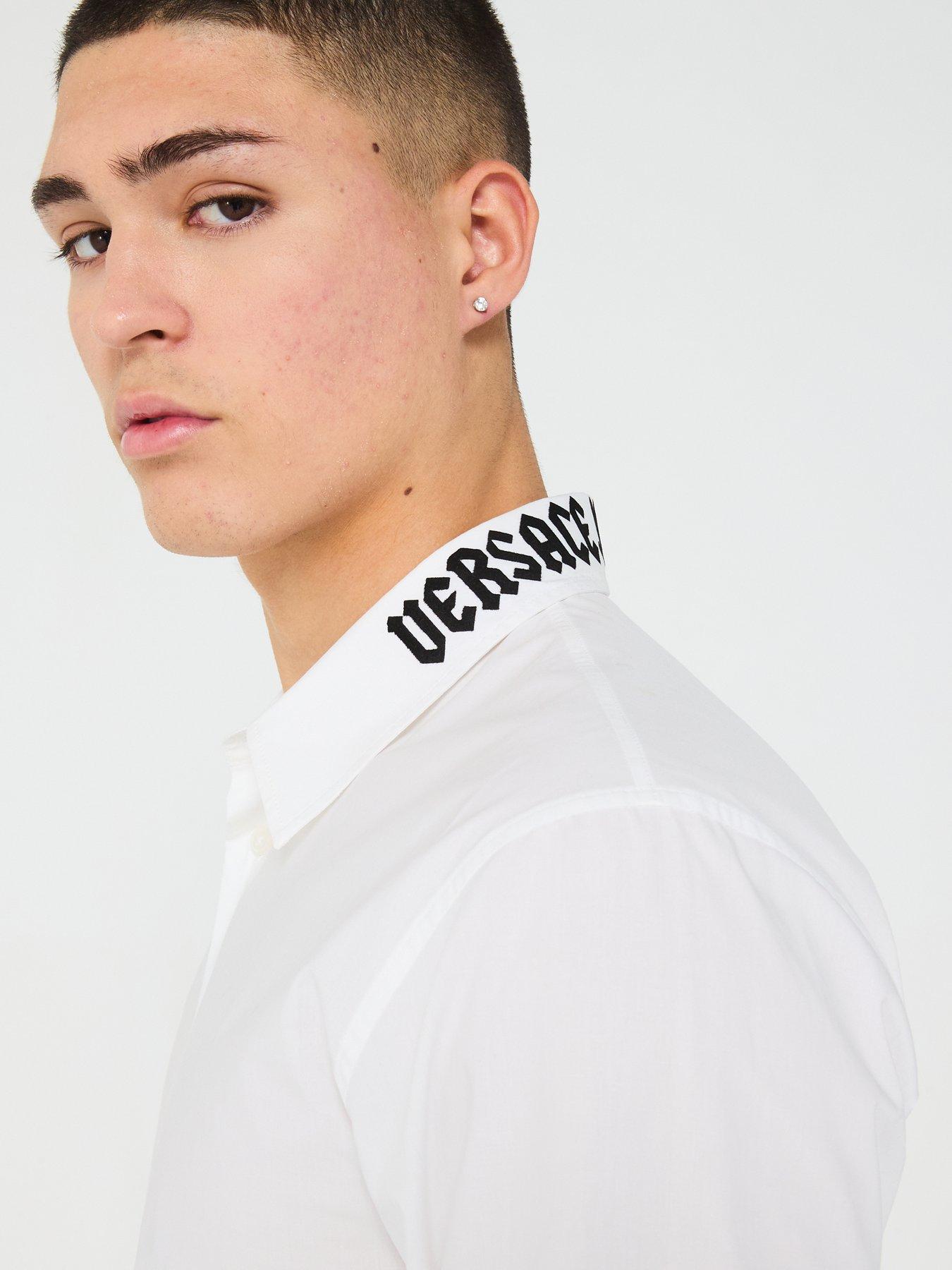 Versace Jeans Couture Gothic Contrast Collar Shirt - White | Very