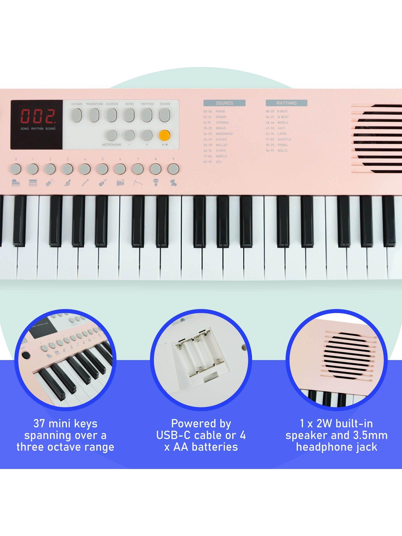 Axus 37-Note Mini Keyboard for Beginners - Pink | Very