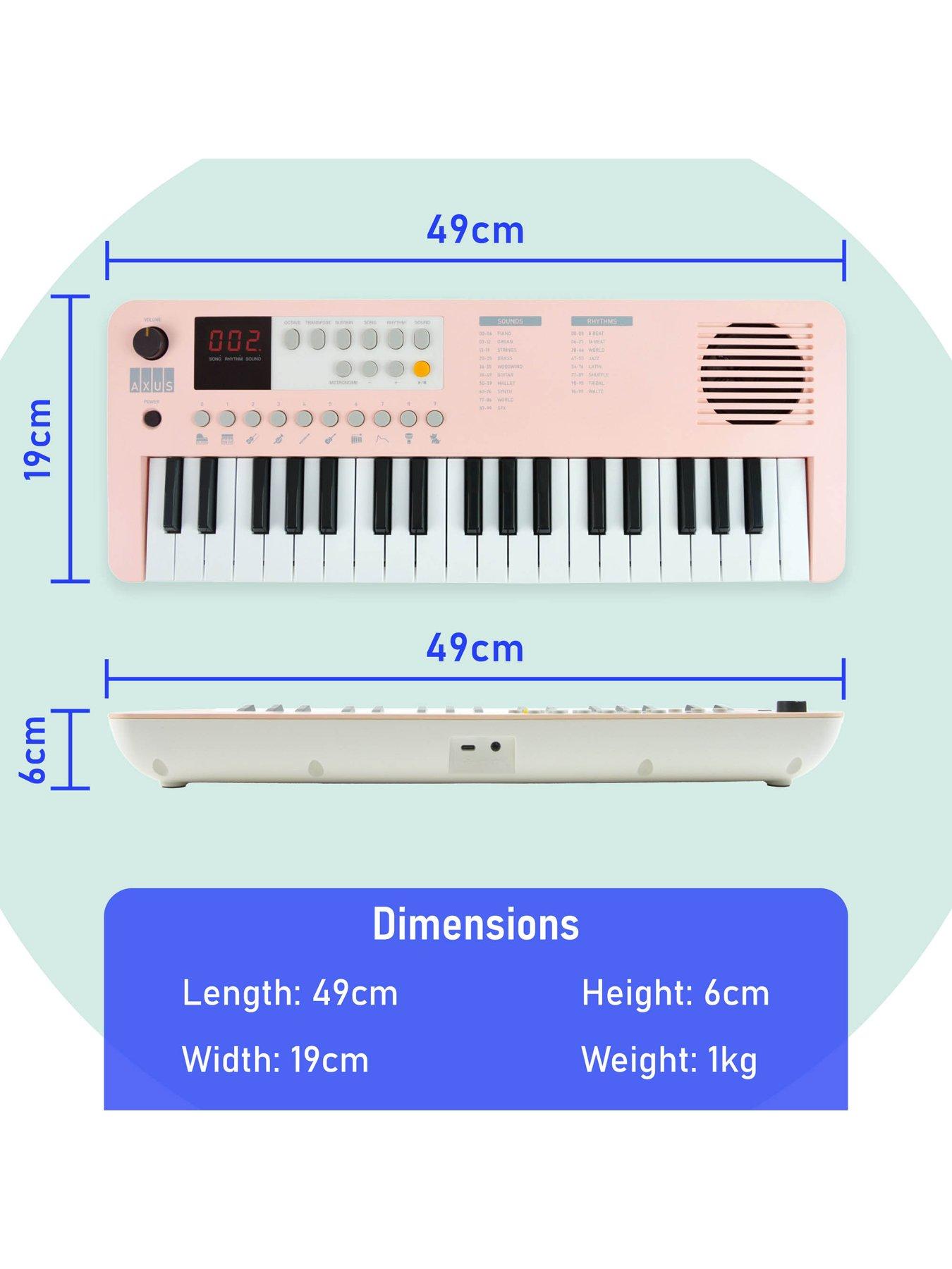 Axus 37-Note Mini Keyboard for Beginners - Pink | Very