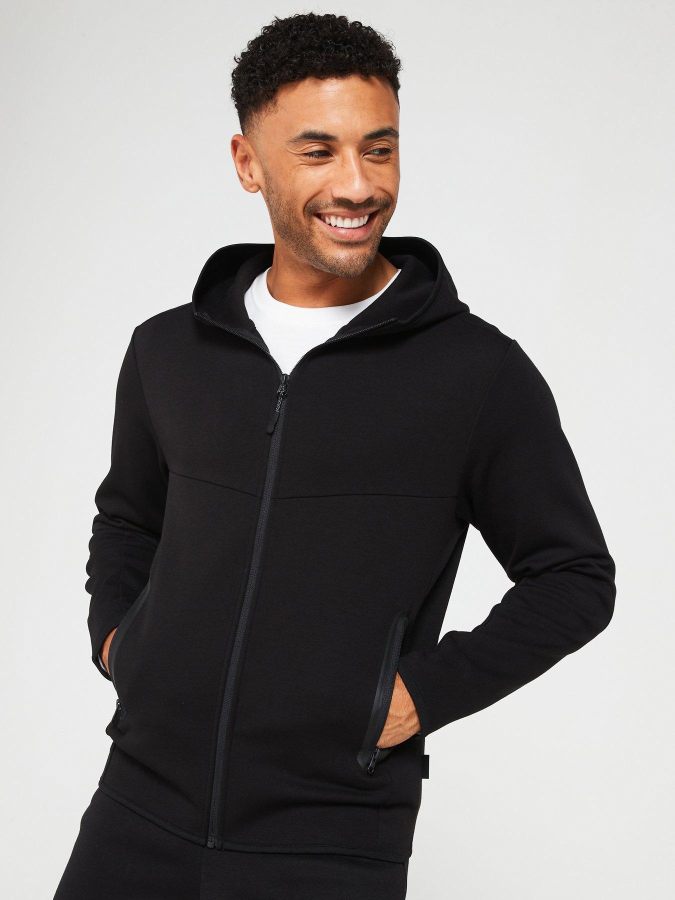 Jack & Jones Tech Zip Hoodie - Black | Very