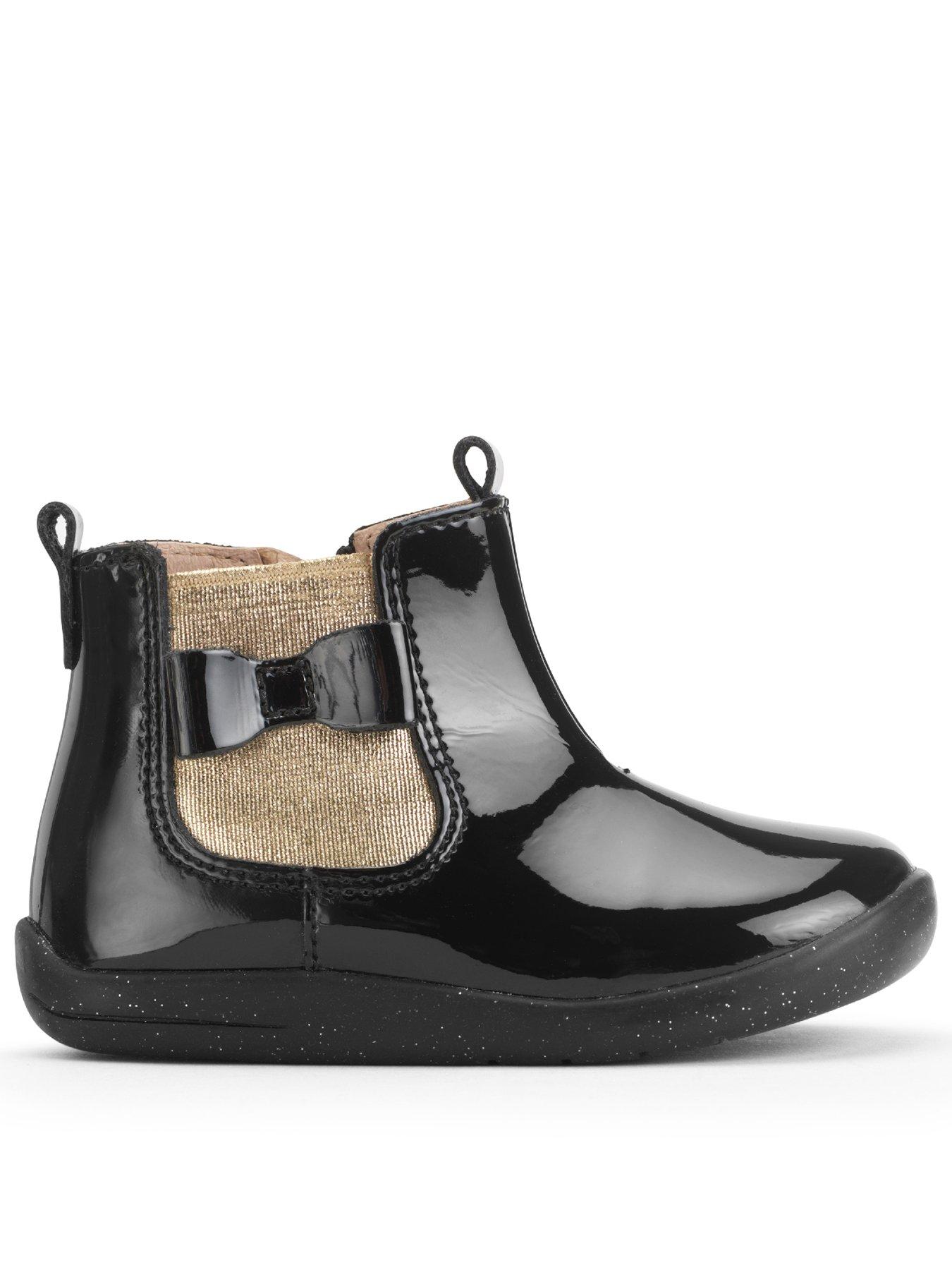 Start-rite Wonderland Toddler Patent Bow Chelsea Boot - Black | Very