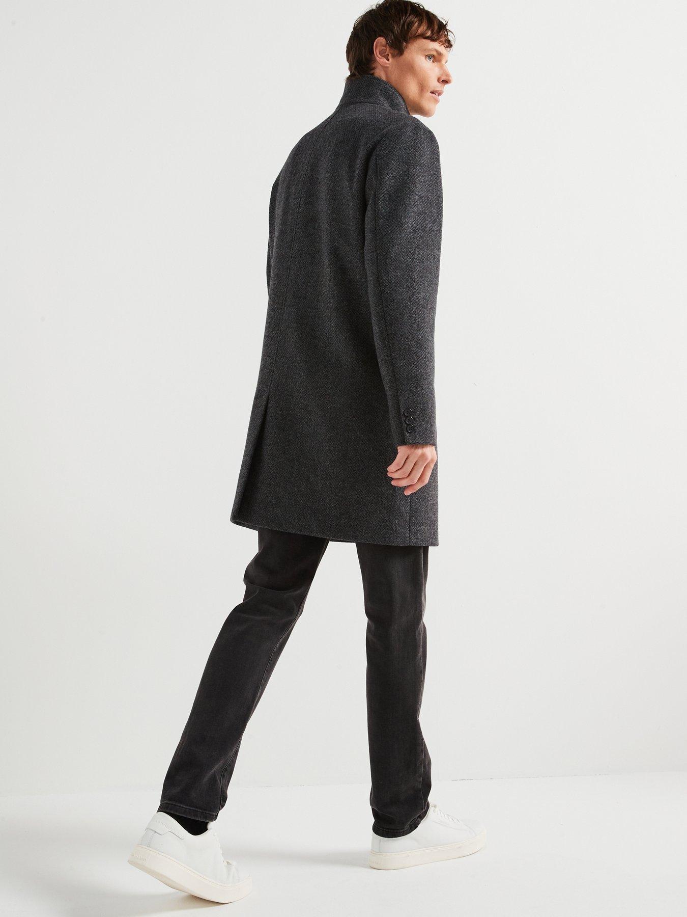 Jack & Jones Premium Wool Blend Overcoat - Black Structure | Very