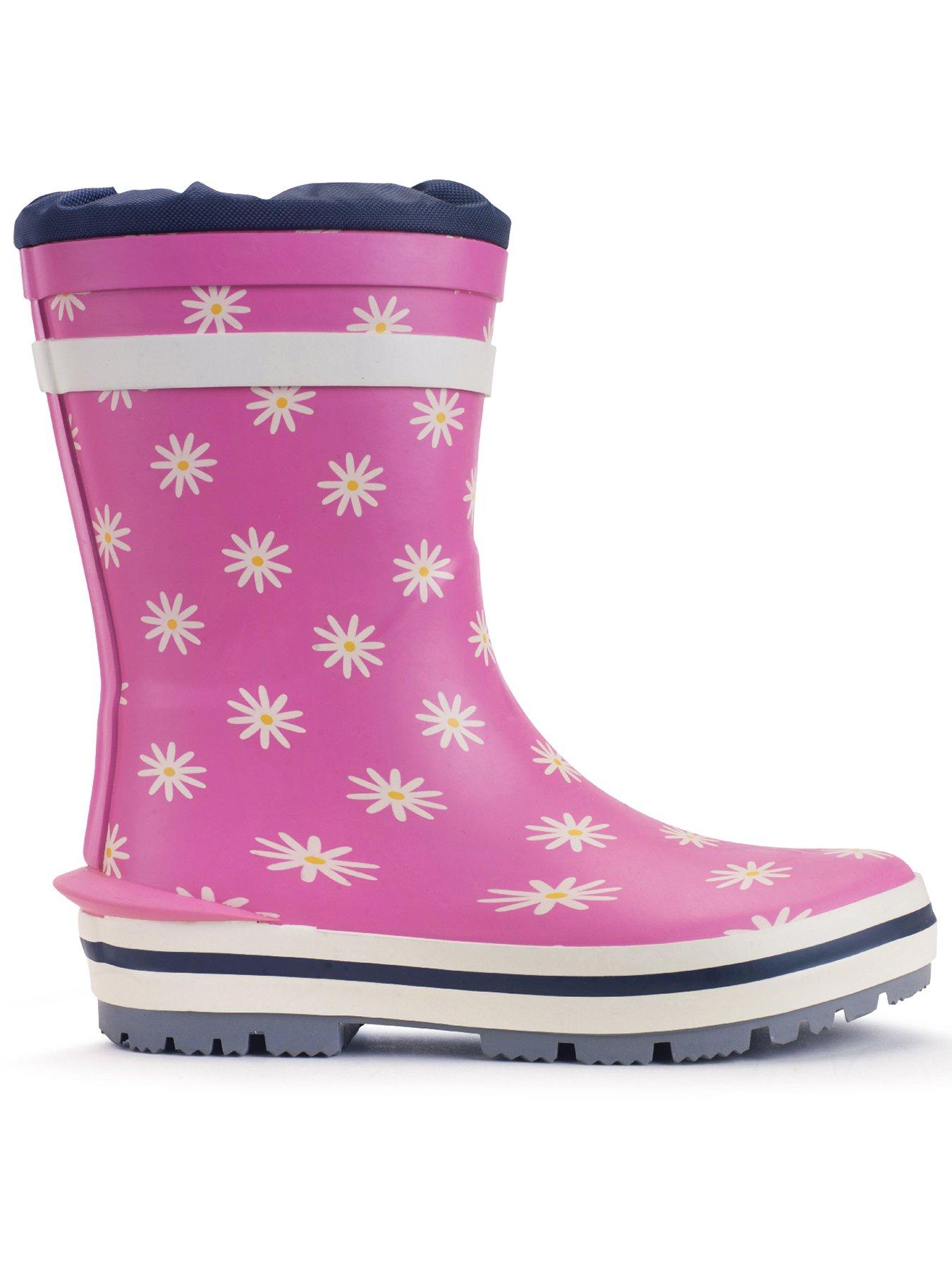Start-rite Little Puddle Pink Daisy Wellington Boot | Very