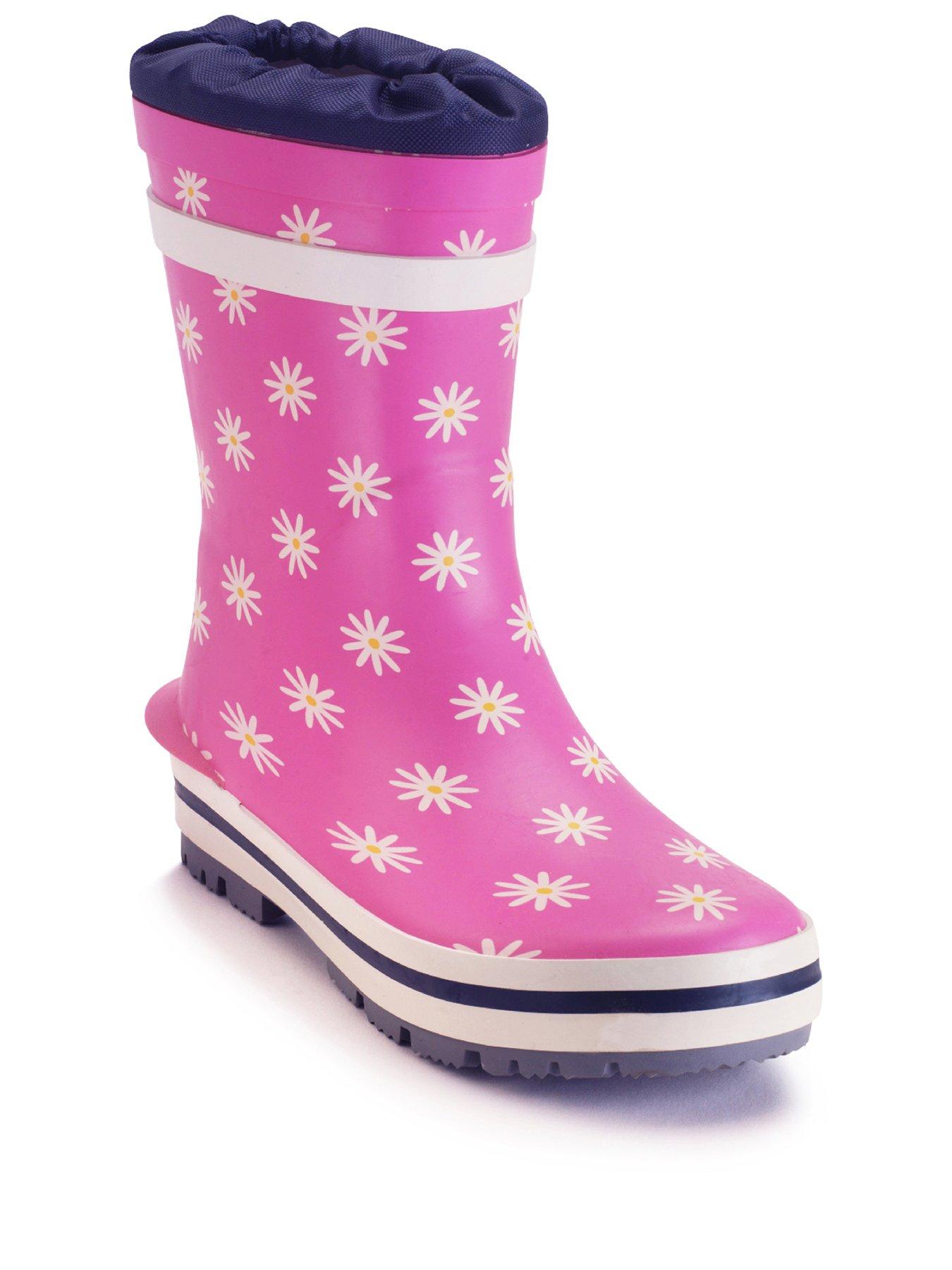 Start-rite Little Puddle Pink Daisy Wellington Boot | Very