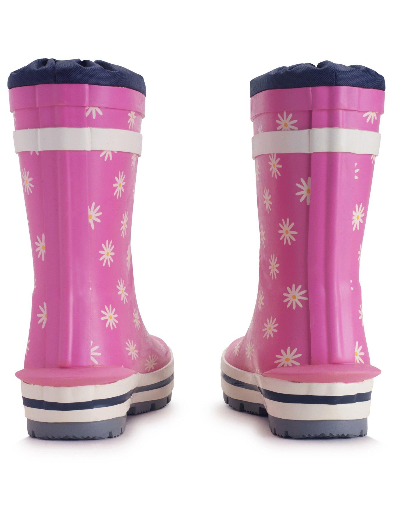Start-rite Little Puddle Pink Daisy Wellington Boot | Very