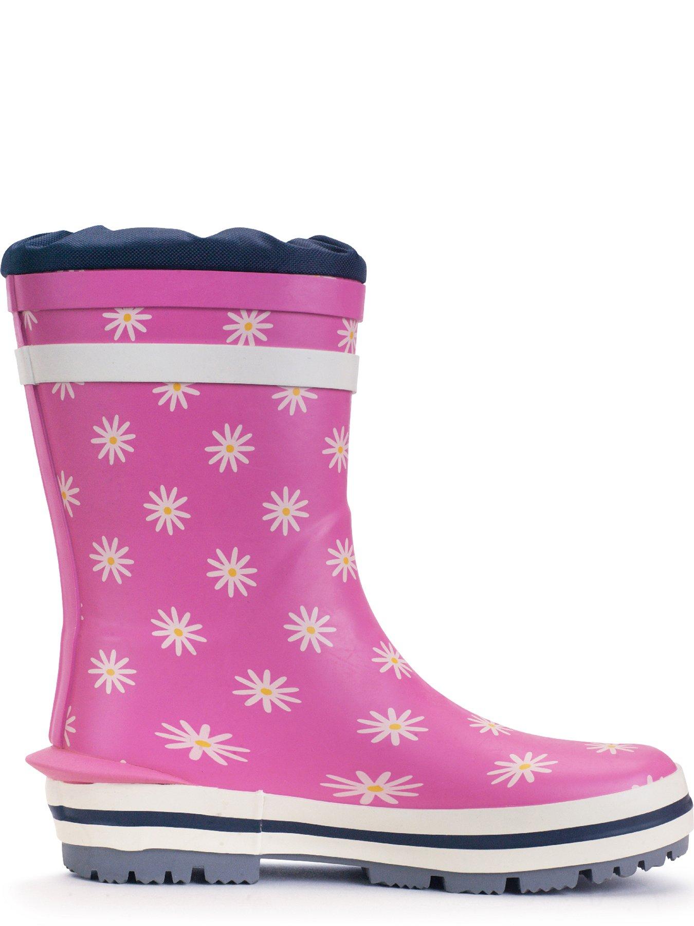 Start-rite Little Puddle Pink Daisy Wellington Boot | Very